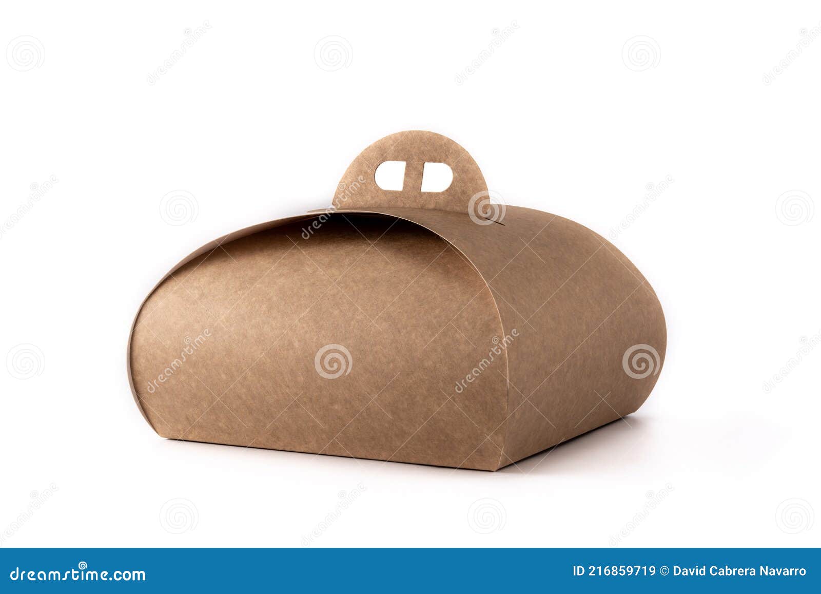 Packaging Box with Handle Mockup for Cake Stock Image - Image of brown ...