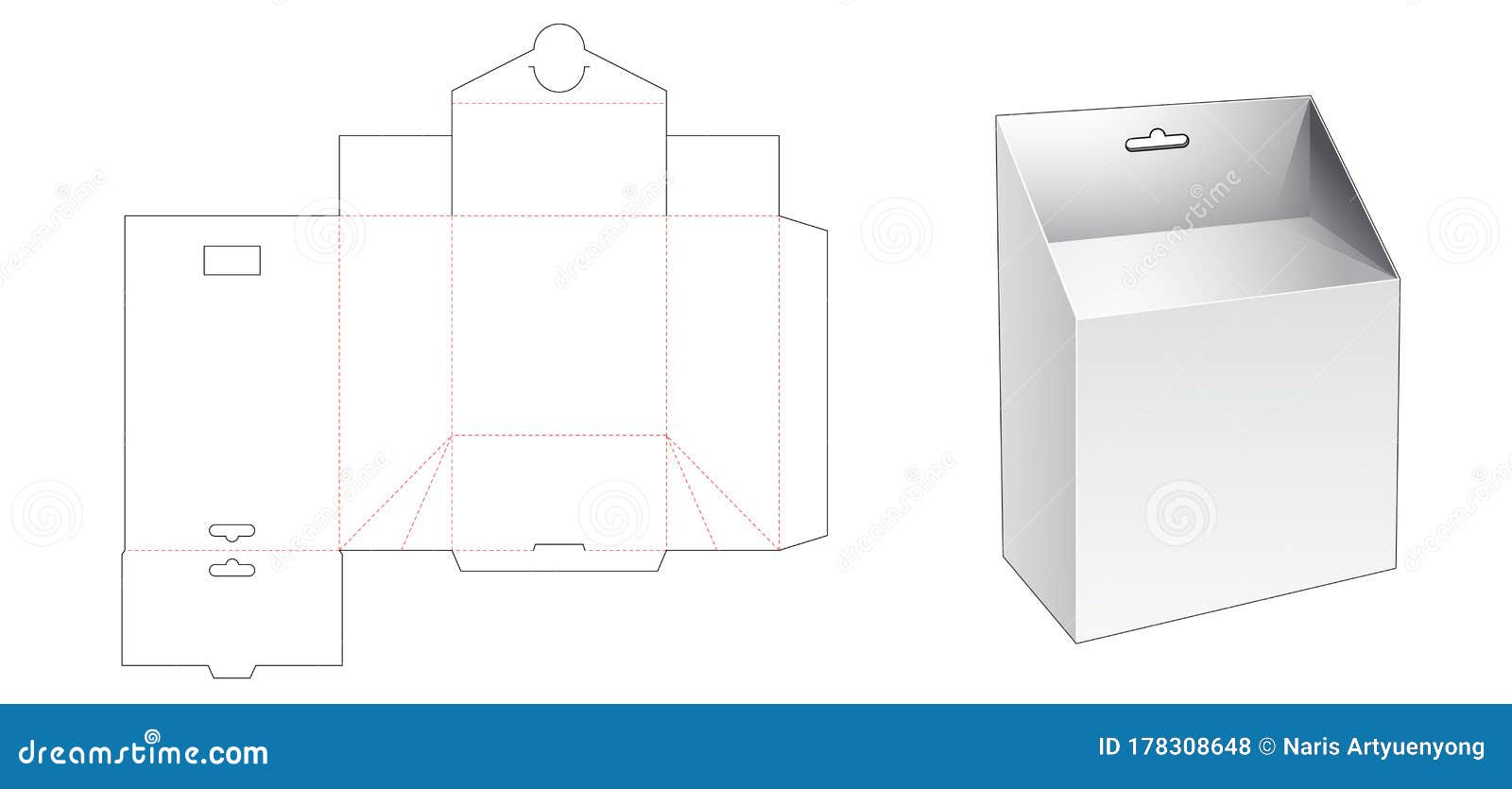 Packaging Box with Hang Hole Die Cut Template Stock Vector ...