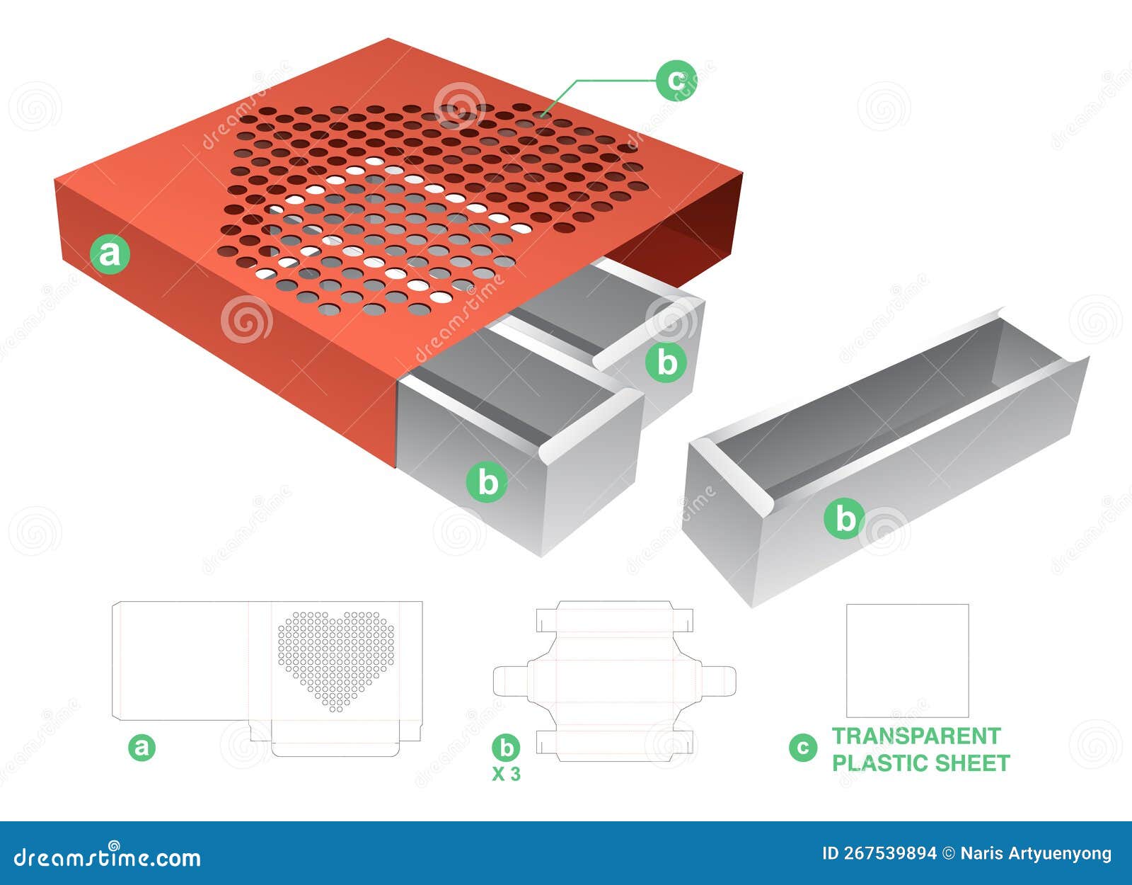Packaging Box Heart Window Die Cut Template Stock Vector - Illustration ...