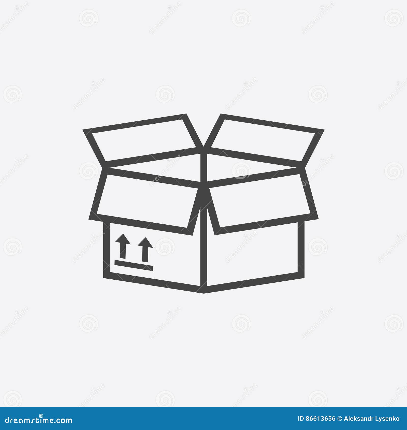 Packaging Box Icon with Arrow Symbol. Stock Vector - Illustration of ...