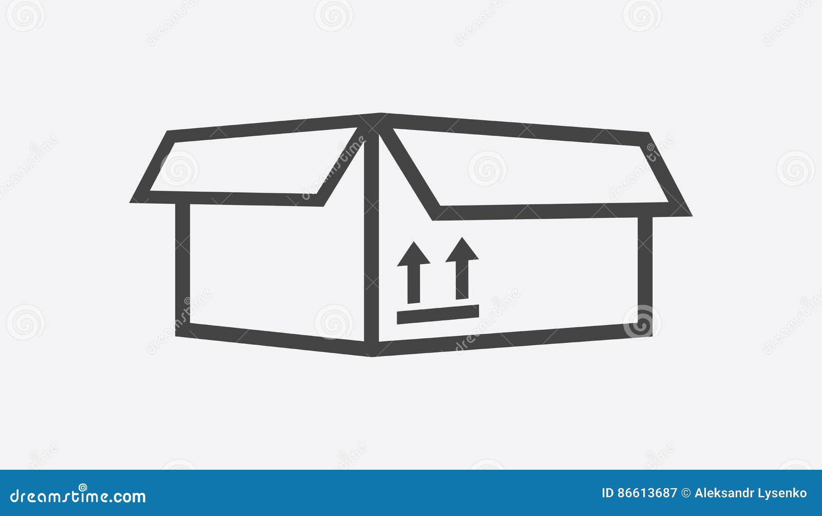 Packaging Box Icon with Arrow Symbol. Stock Vector - Illustration of ...