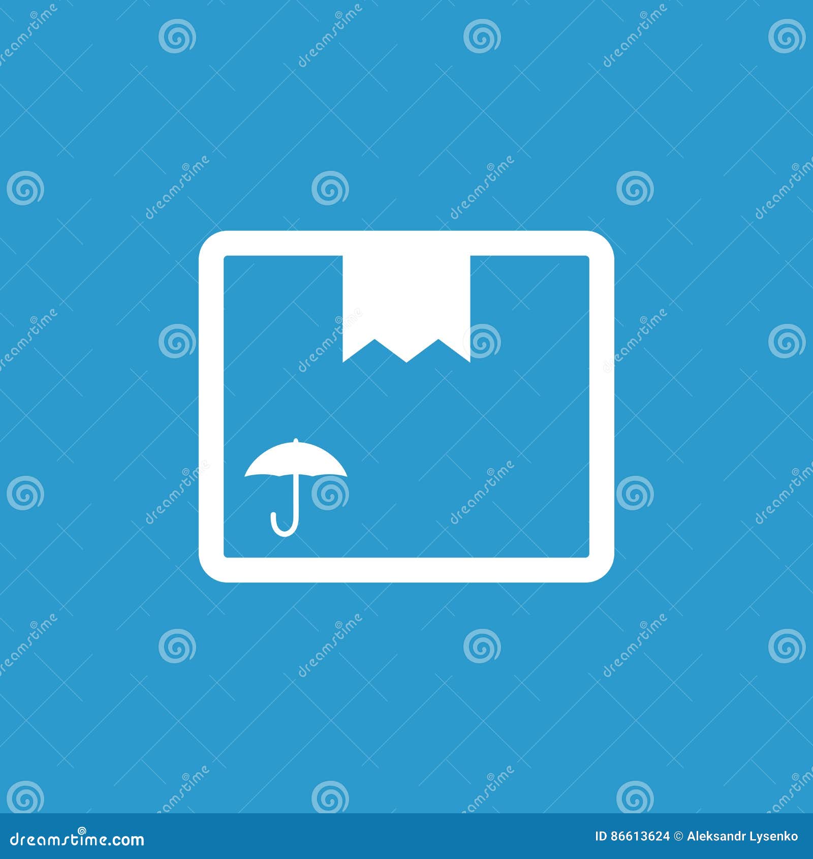 Packaging Box Icon with Umbrella Symbol. Stock Vector - Illustration of ...