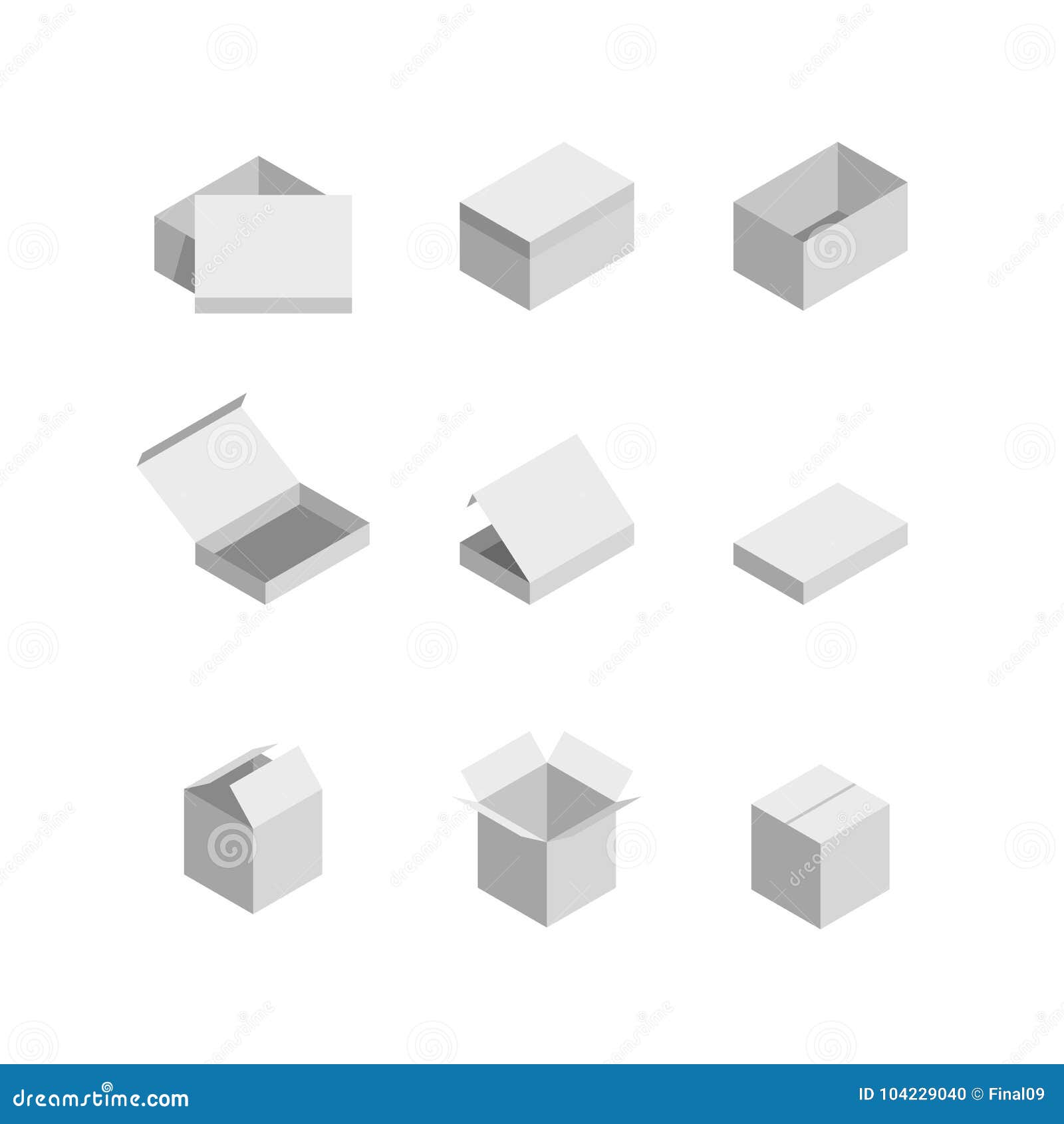 Packaging Box. Isometric Set Images Stock Vector - Illustration of ...