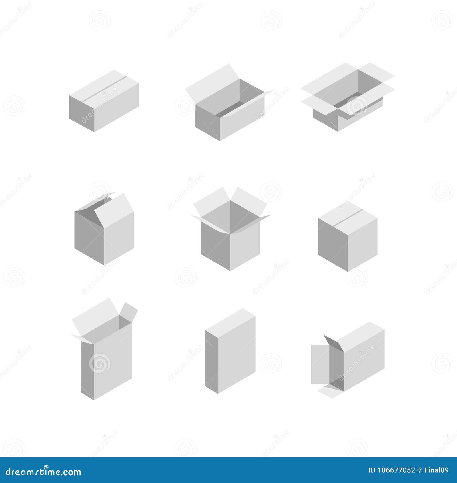 Packaging Box. Isometric Set Images Stock Vector - Illustration of ...