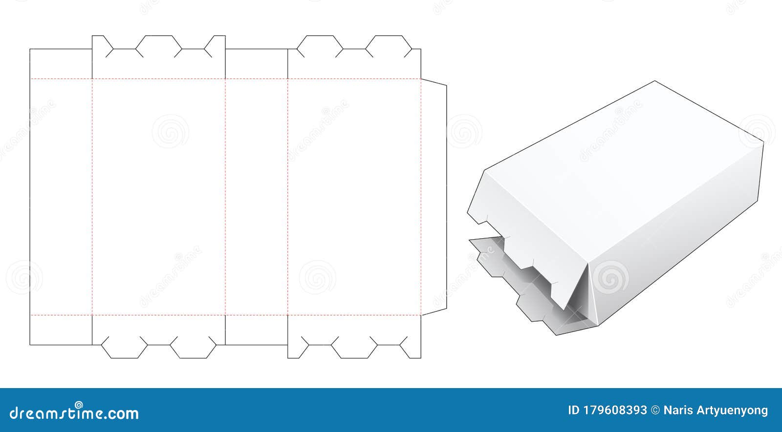 Packaging Box with Lock Point Die Cut Template Stock Vector ...