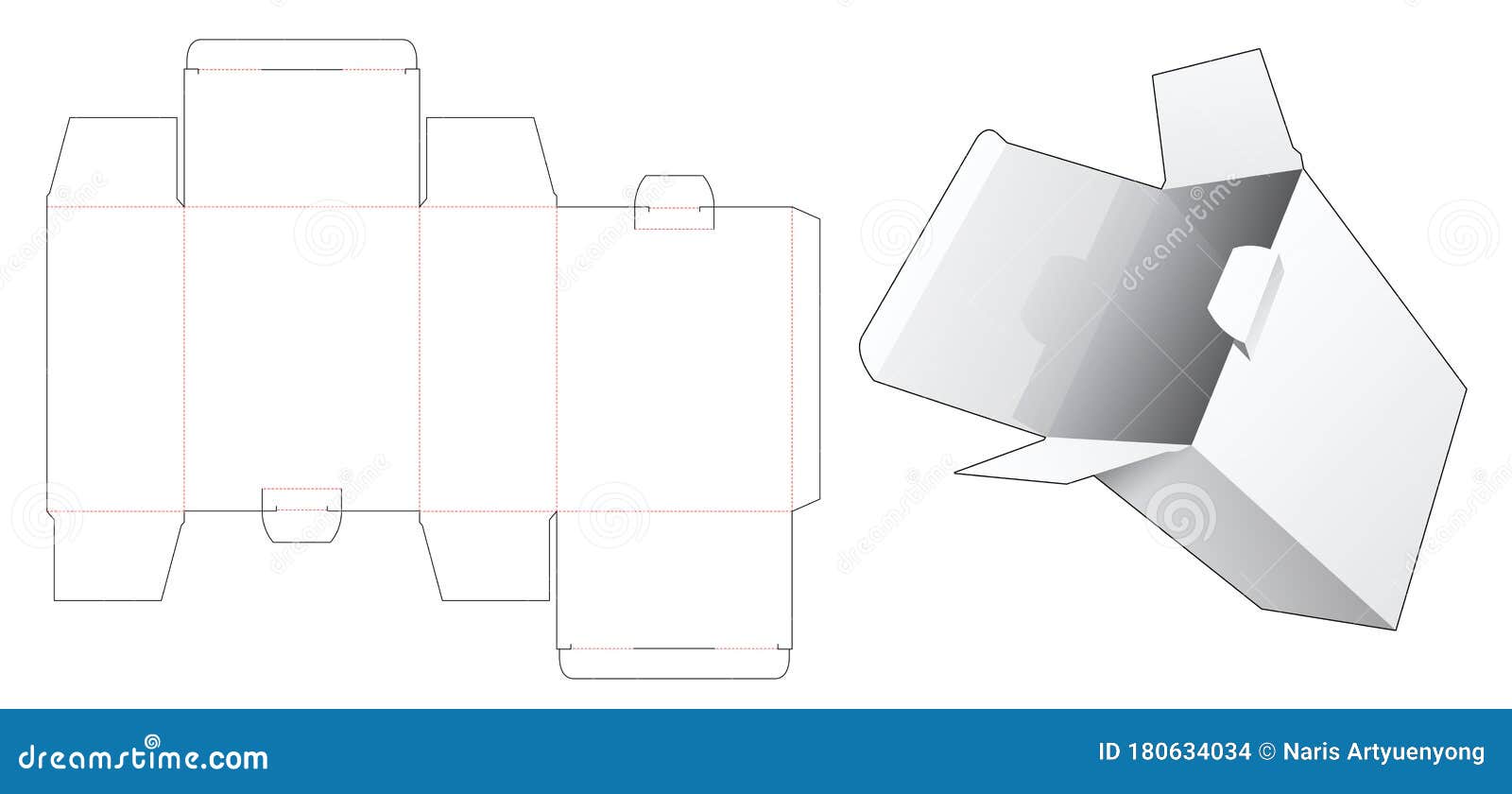 Packaging Box With Lock Point Die Cut Template Vector Illustration ...