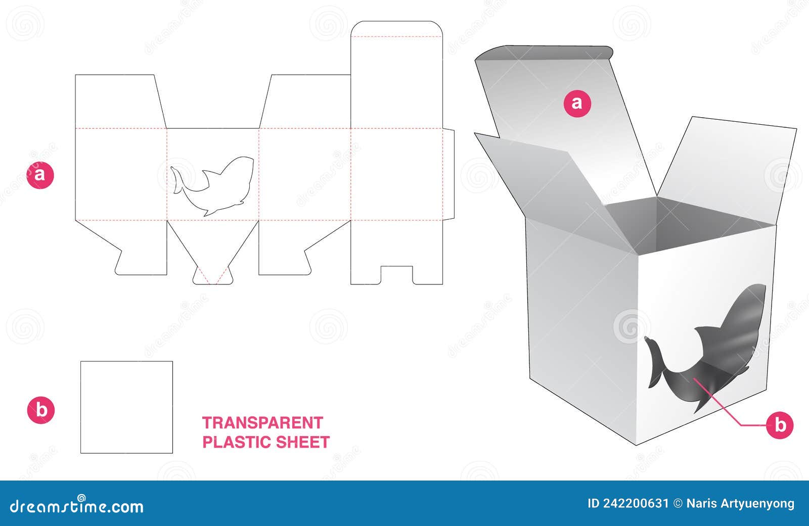 Packaging Box with Shark Window and Transparent Plastic Sheet Die Cut ...