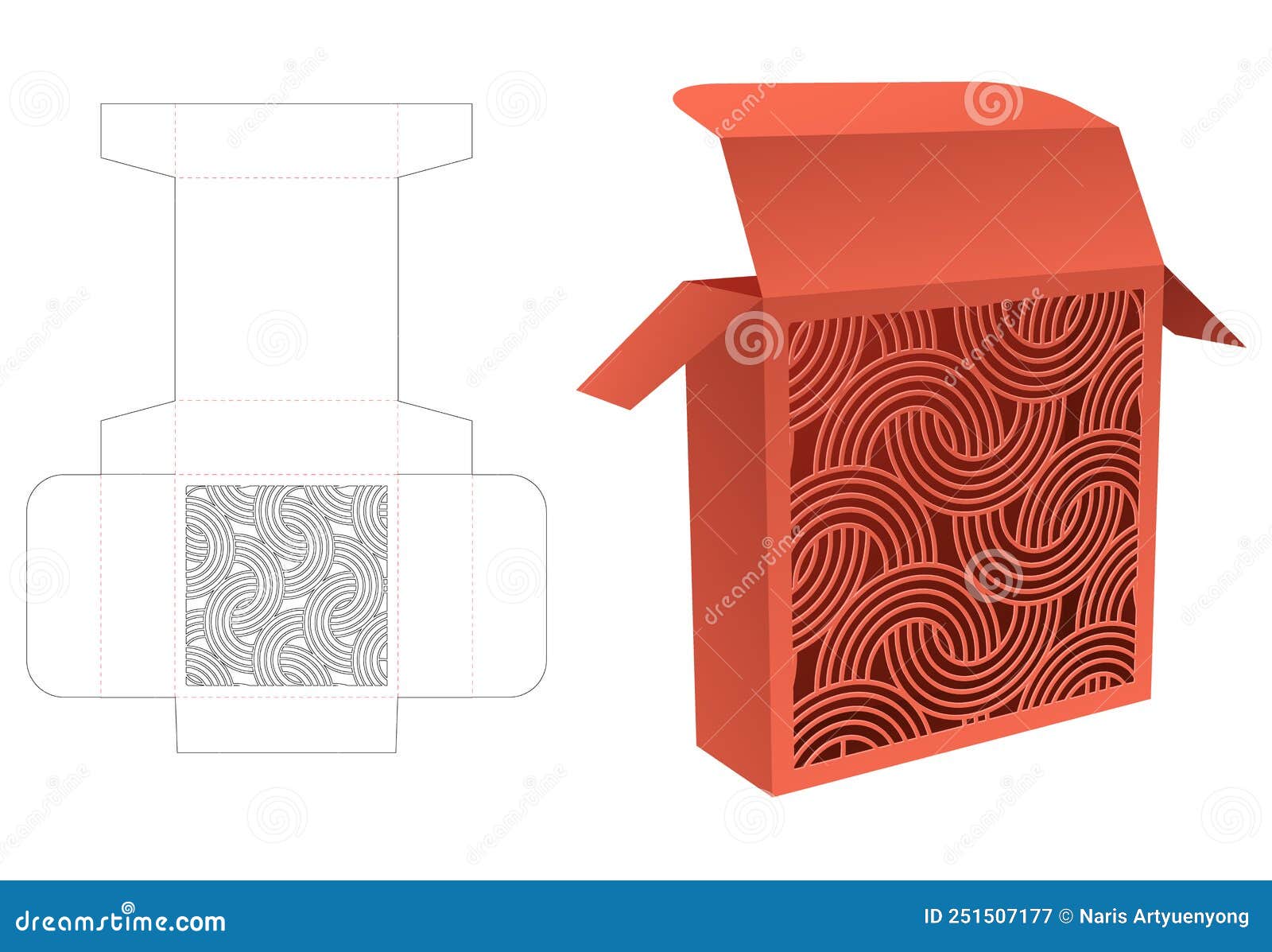 Packaging Box With Stenciled Pattern Die Cut Template Vector ...