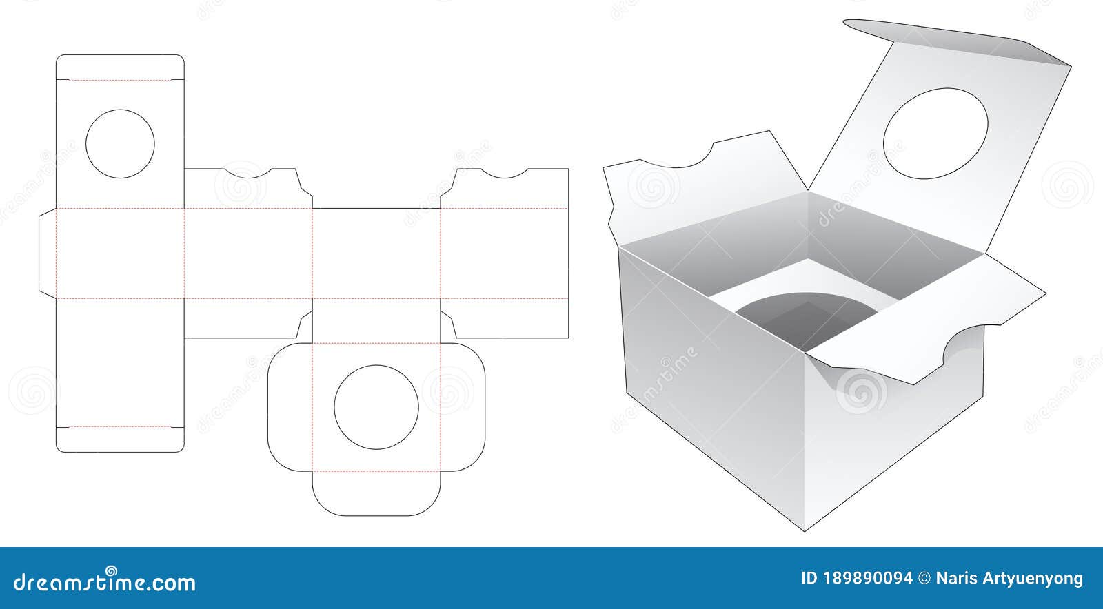 Supporter Box Die Cut Template Vector Illustration | CartoonDealer.com ...