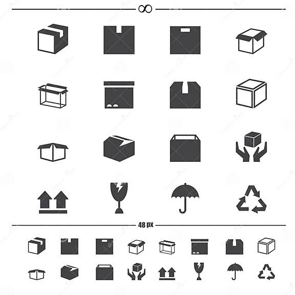 Packaging boxes icons stock vector. Illustration of element - 44342493