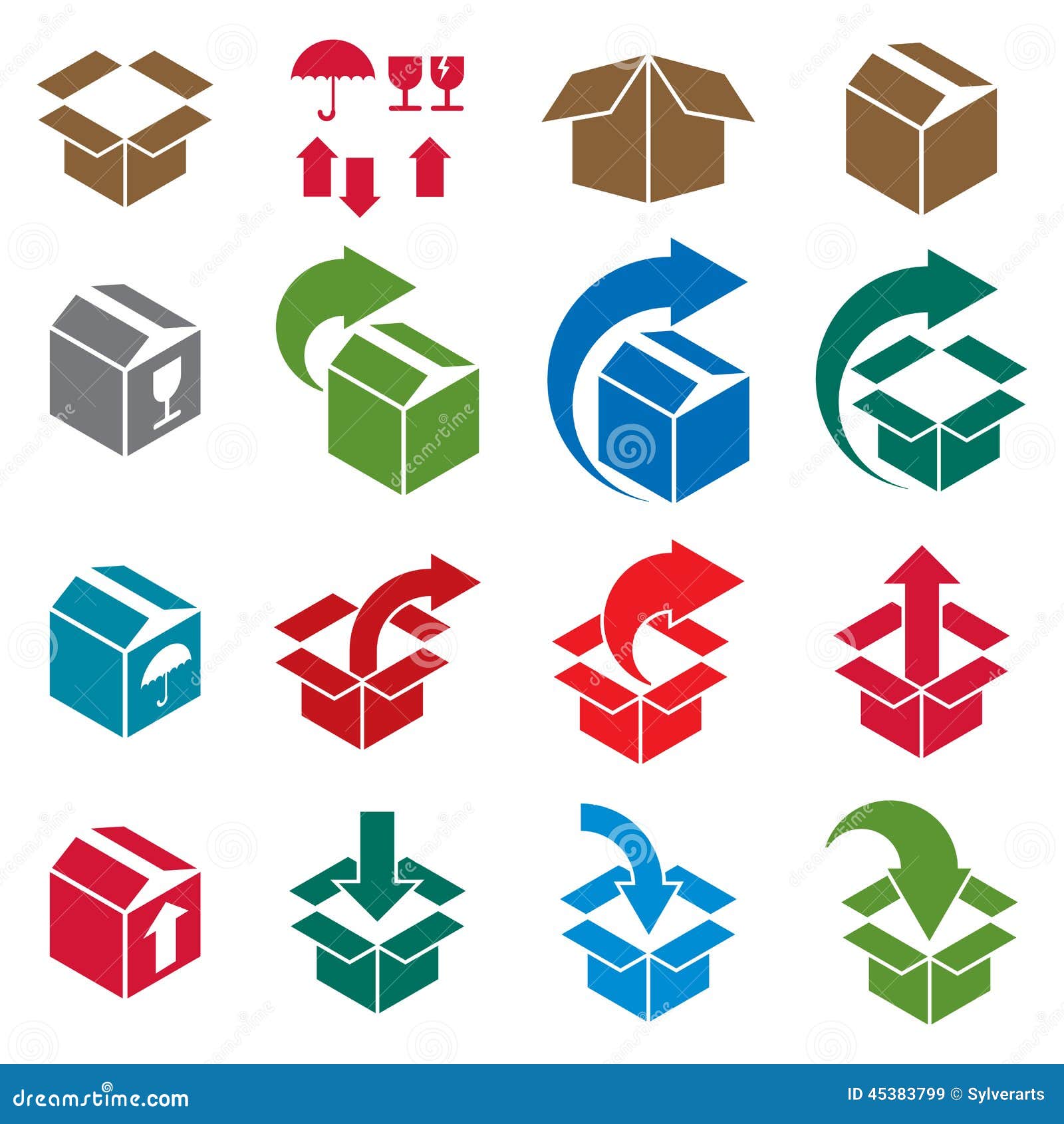 Packaging Boxes Icons Vector Set, Delivery Theme Stock Vector ...