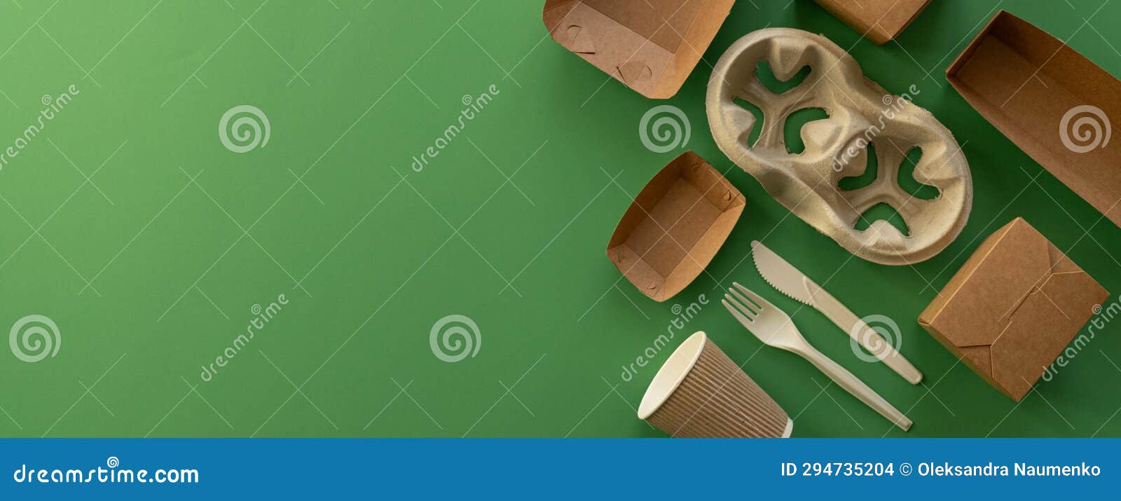 Packaging Concept - Selection of Paper Craft Packaging on Green ...