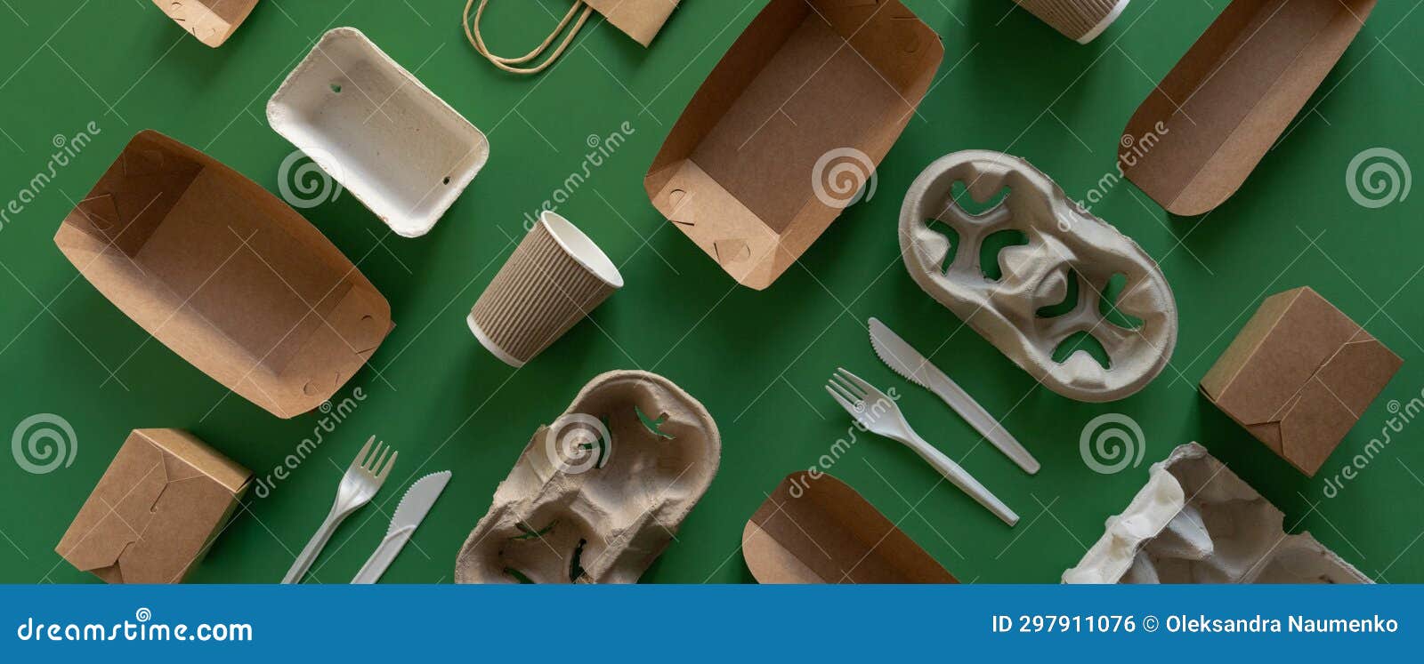 Packaging Concept - Selection of Paper Craft Packaging on Green ...