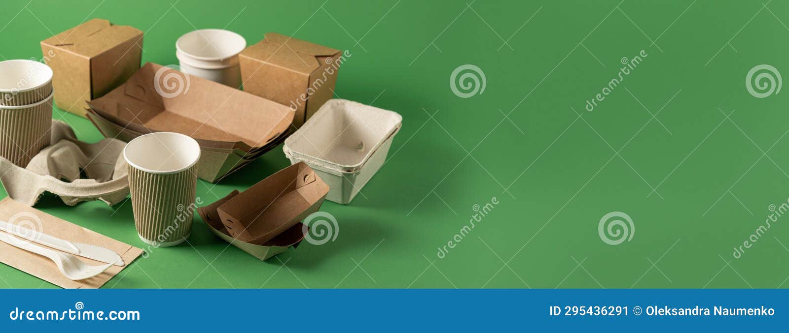 Packaging Concept - Selection of Paper Craft Packaging on Green Stock ...
