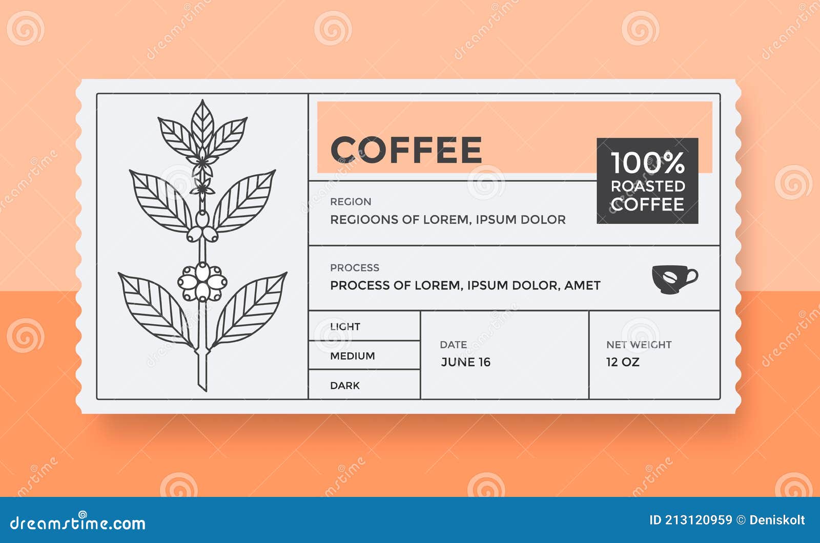 Packaging Design for Coffee. Vector Vintage Label Stock Vector ...
