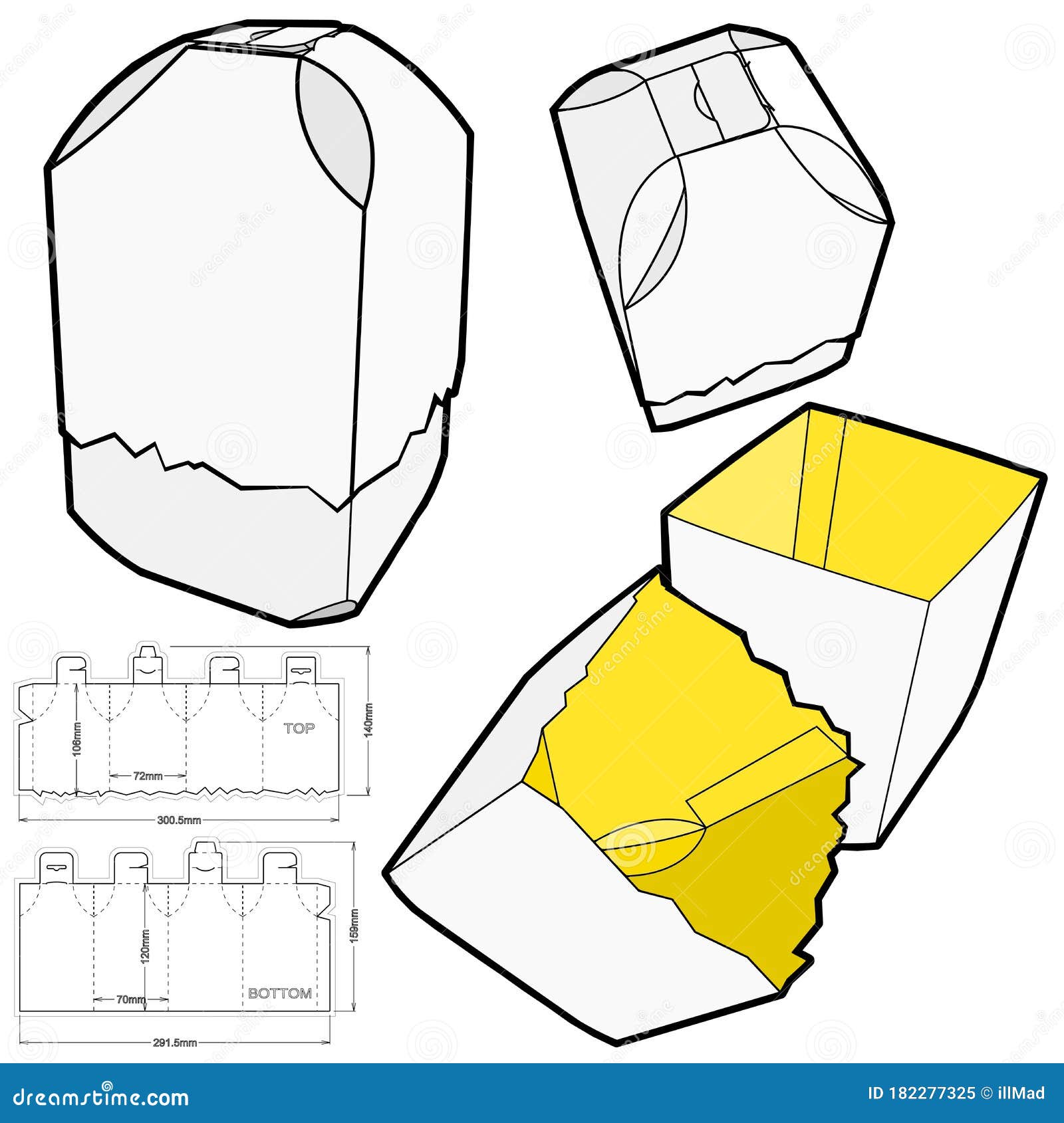 Chocolate Box Self Asembly Internal Measurement 7x7+10cm and Die-cut ...