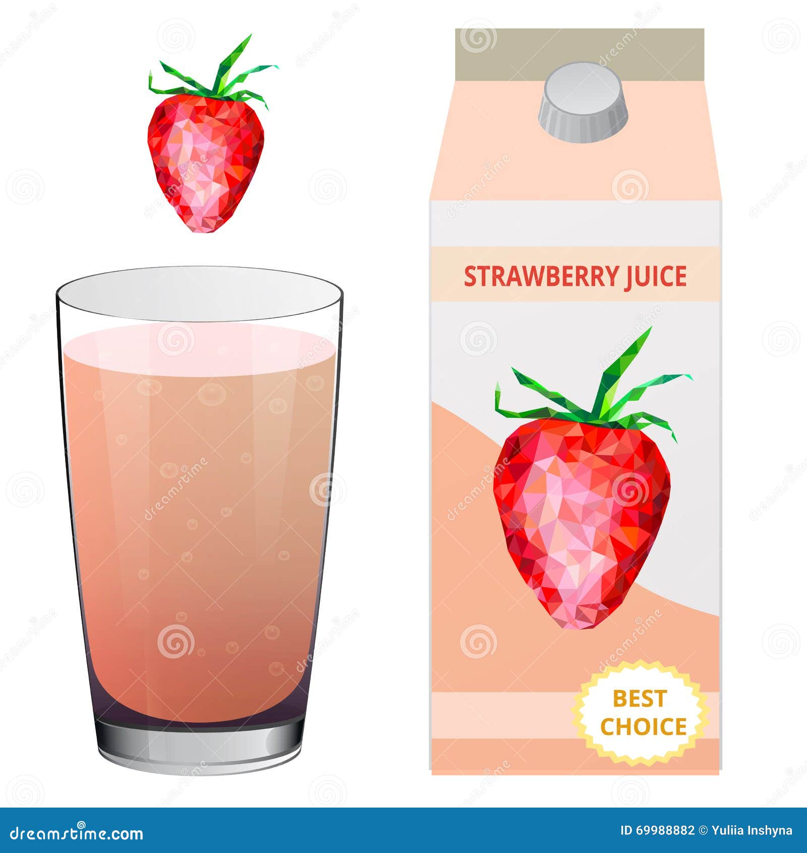 Packaging Design Strawberry Juice, Stock Vector - Illustration of glass ...