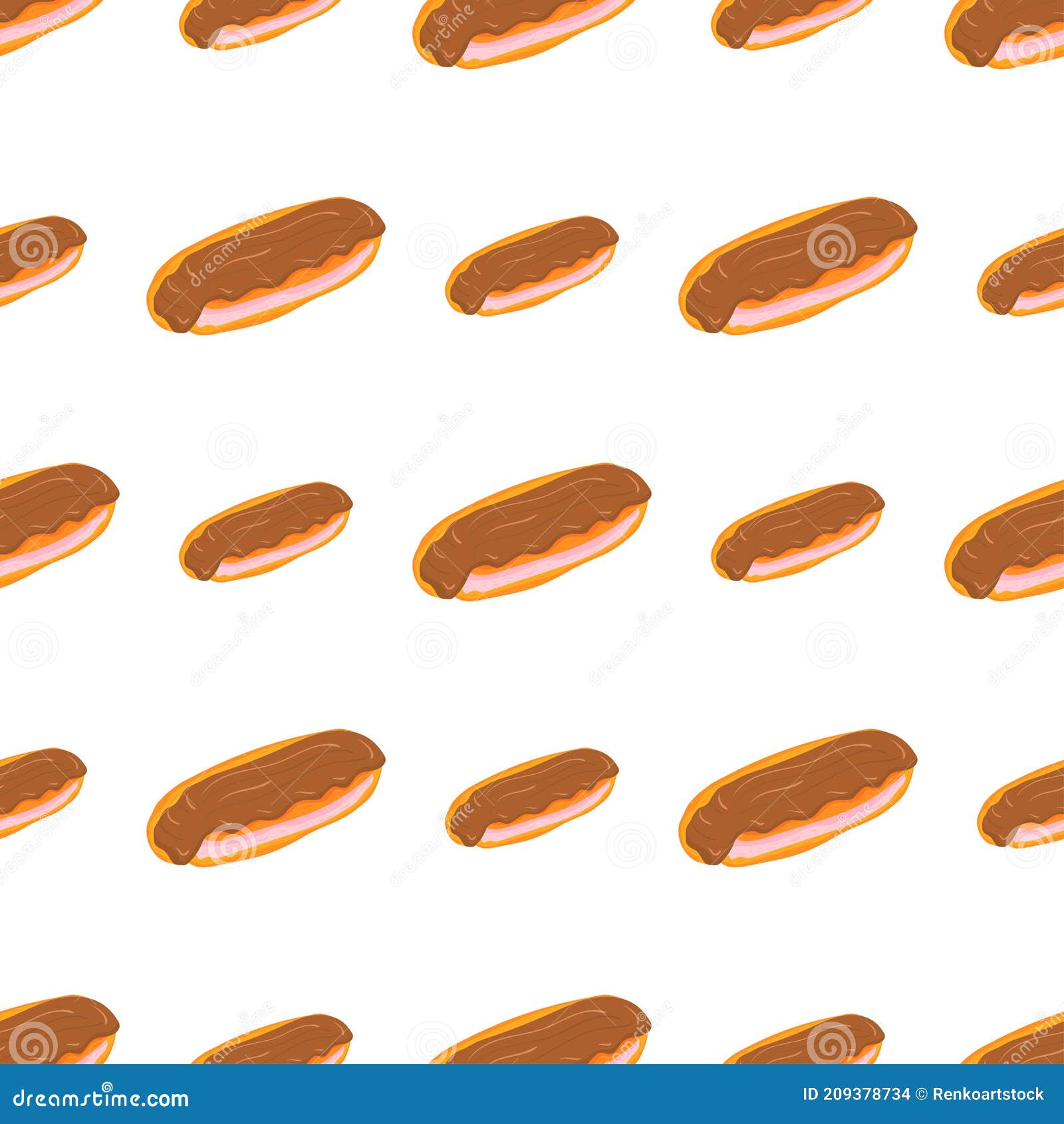 Packaging Design Template with Colorful Eclair with Caramel Glaze and ...