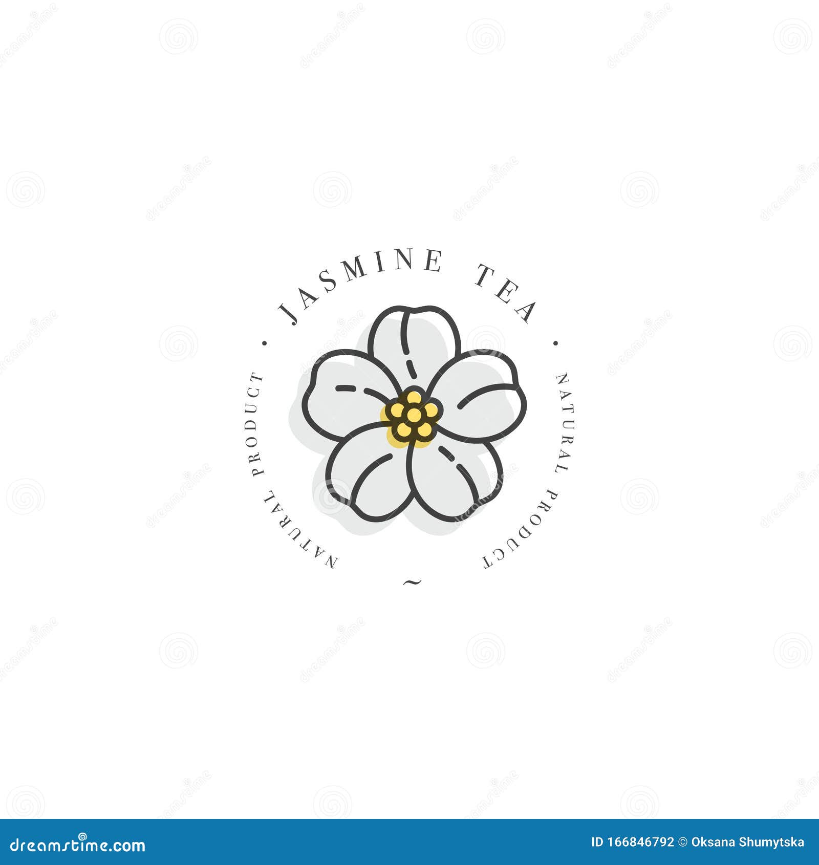 Packaging Design Template Logo and Emblem - Jasmine Tea. Logo in Trendy ...