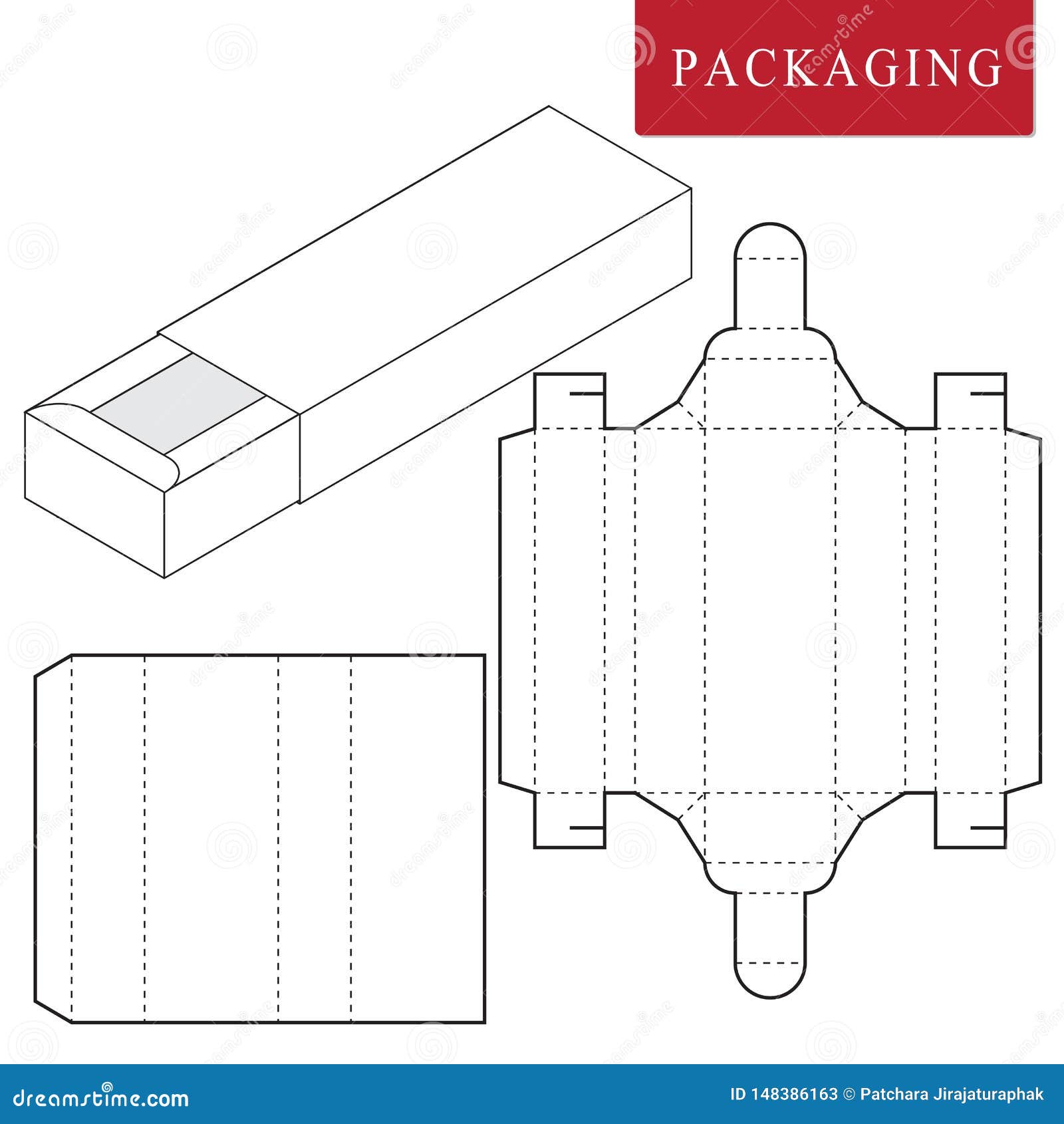 Packaging Design.Vector Illustration of Box.Package Template. Isolated ...