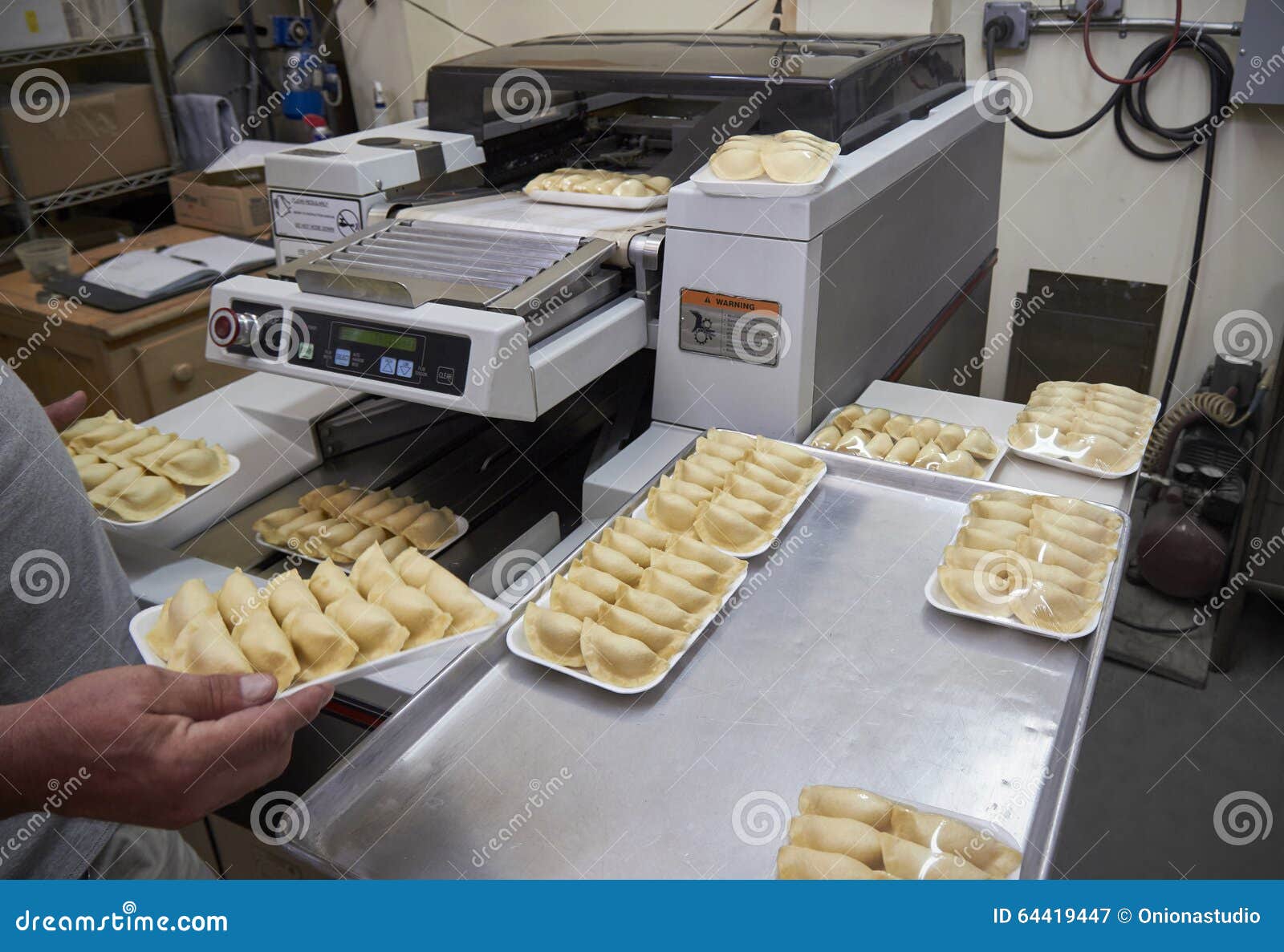 Packaging of Dumplings Production Stock Image - Image of cooking ...