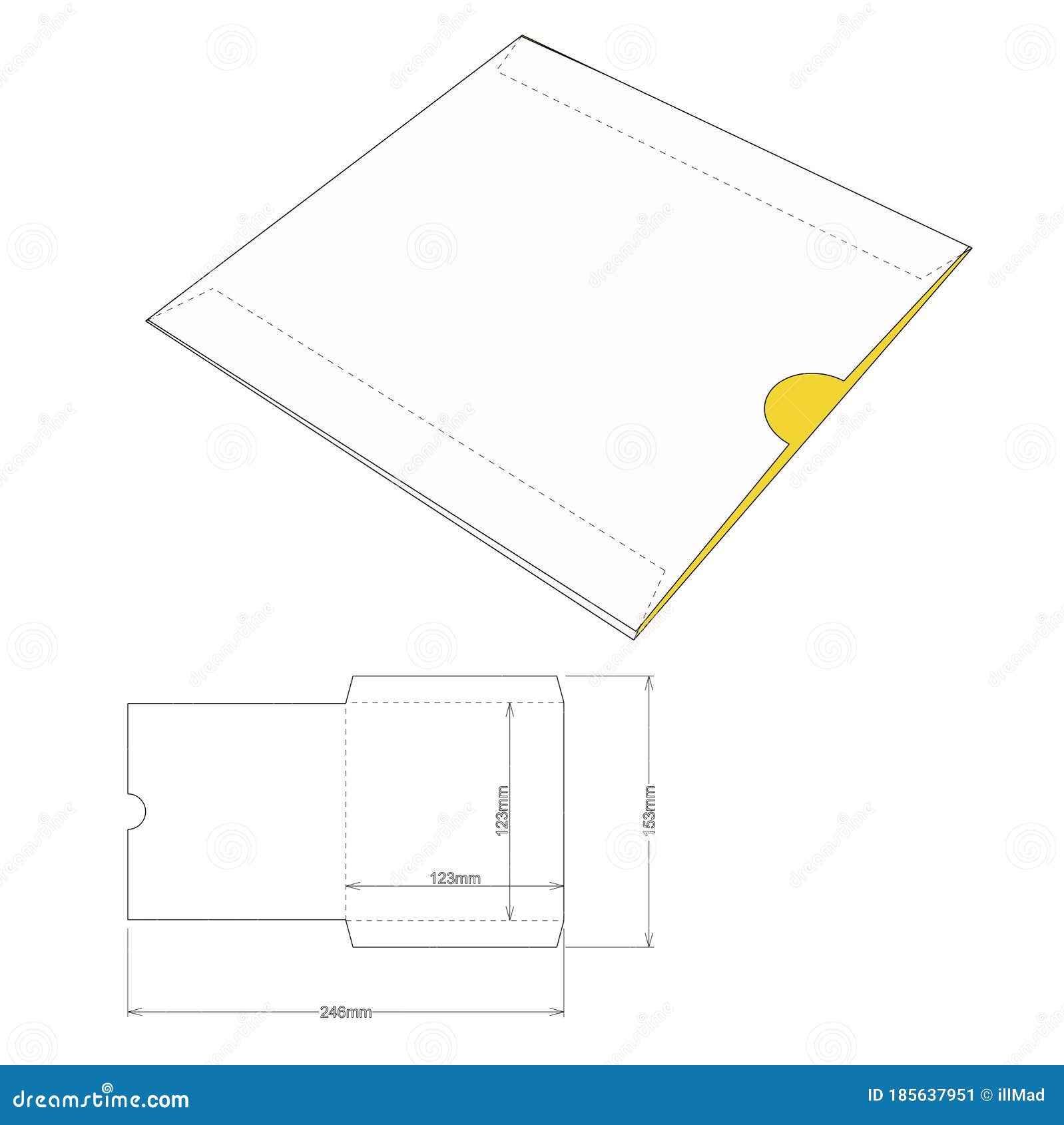 Envelope Diecut Template Size A4 A5 A10. Envelop Dimensions Paper ...