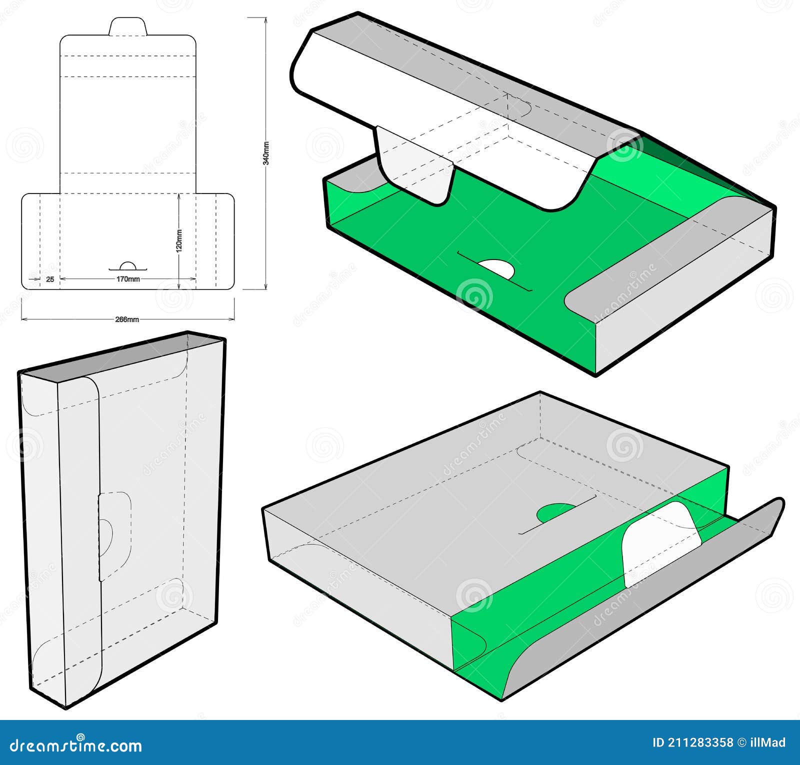 Packaging Envelope Dieline Template And 3D Envelope Design Editable ...