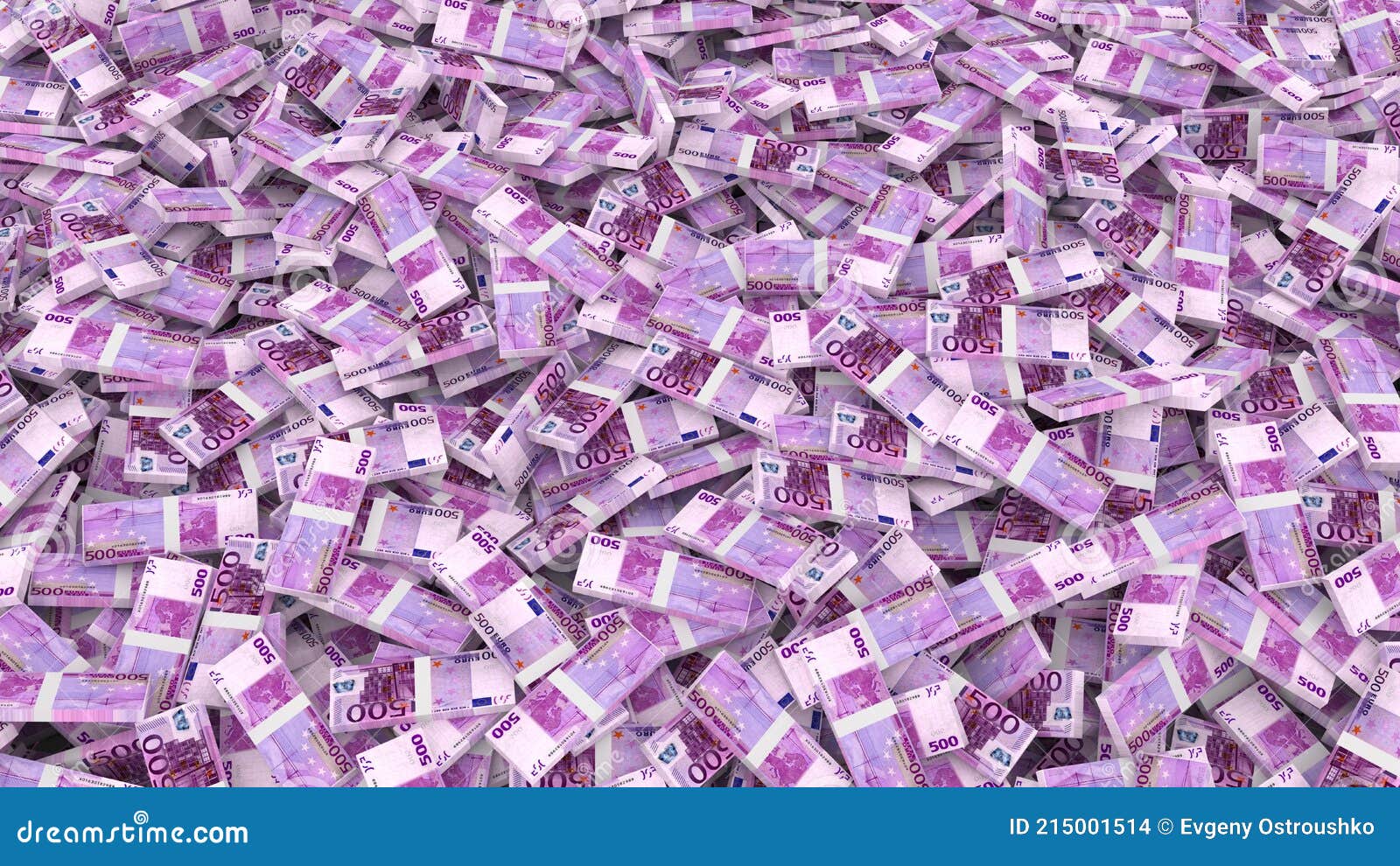 Packaging of 500 Euro Banknotes for the Whole Frame Stock Illustration ...