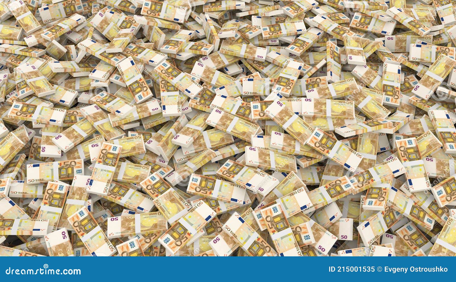 Packaging of 50 Euro Banknotes for the Whole Frame Stock Illustration ...