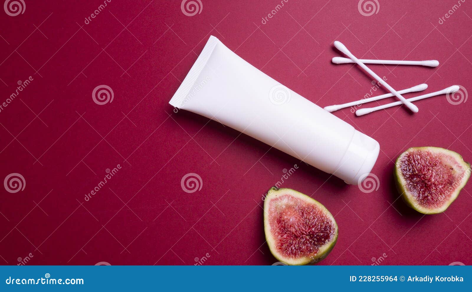 Packaging of Face or Hand Cream on Red Background Stock Photo - Image ...