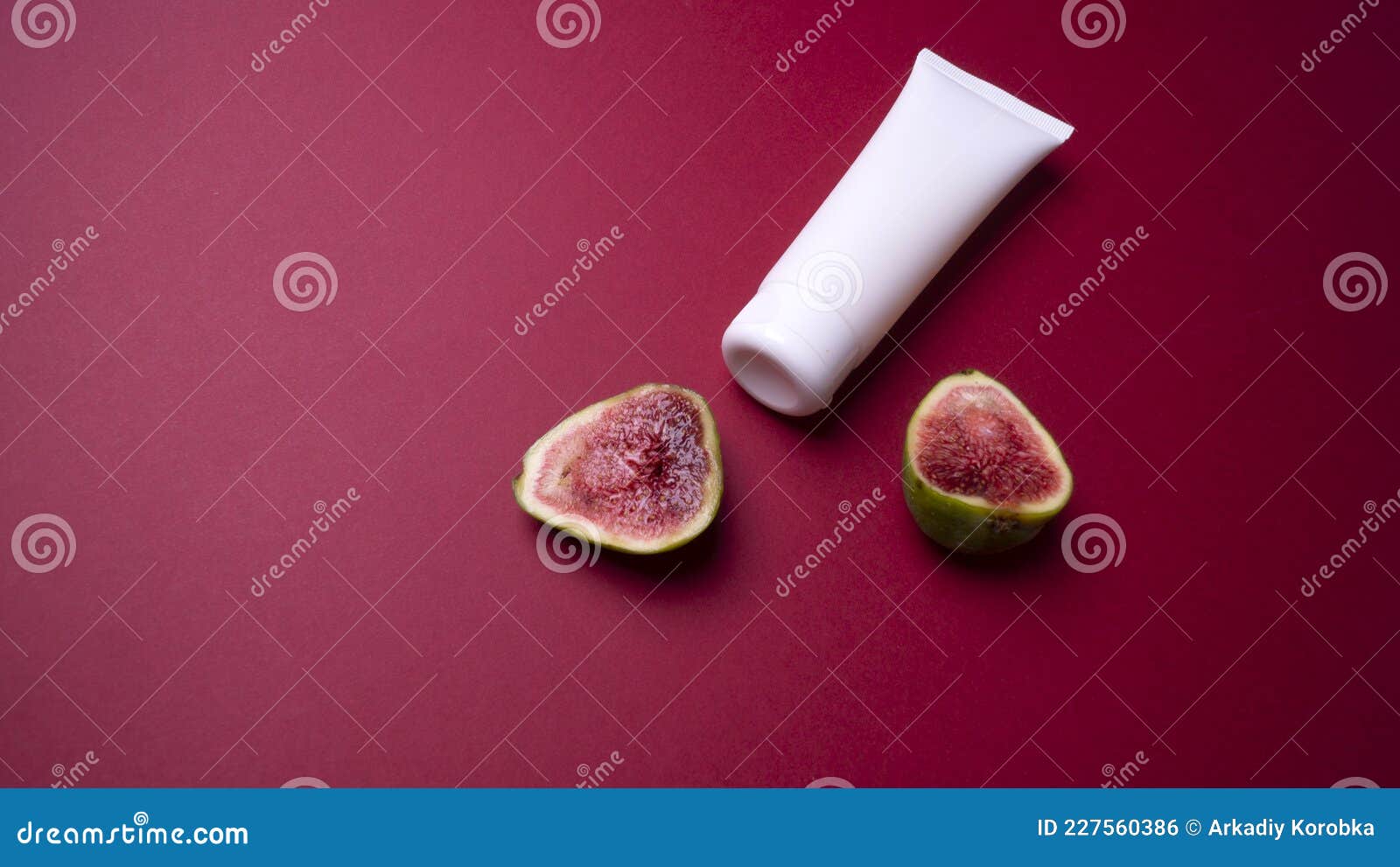 Packaging of Face or Hand Cream on Red Background Stock Photo - Image ...
