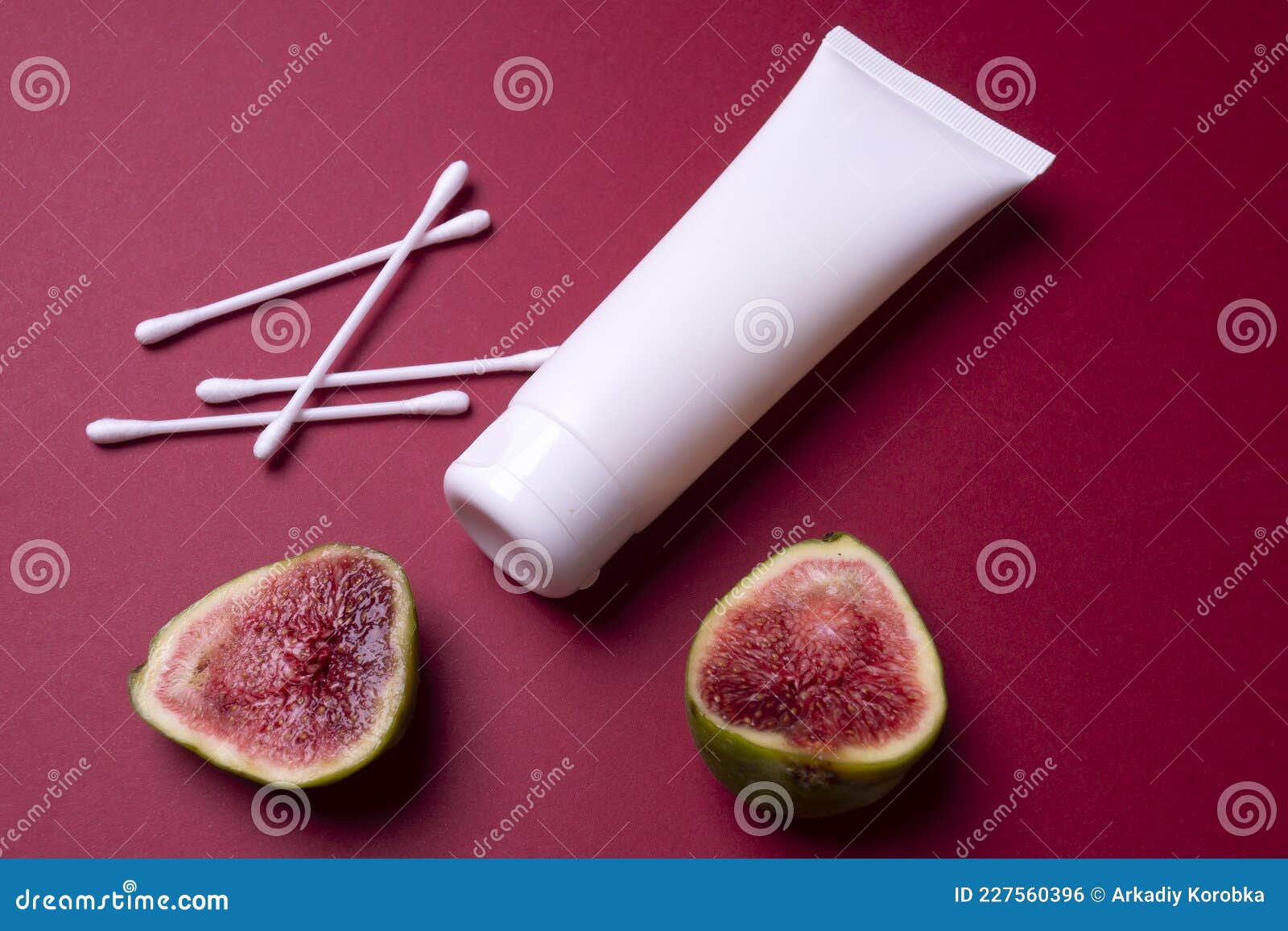 Packaging of Face or Hand Cream on Red Background Stock Photo - Image ...