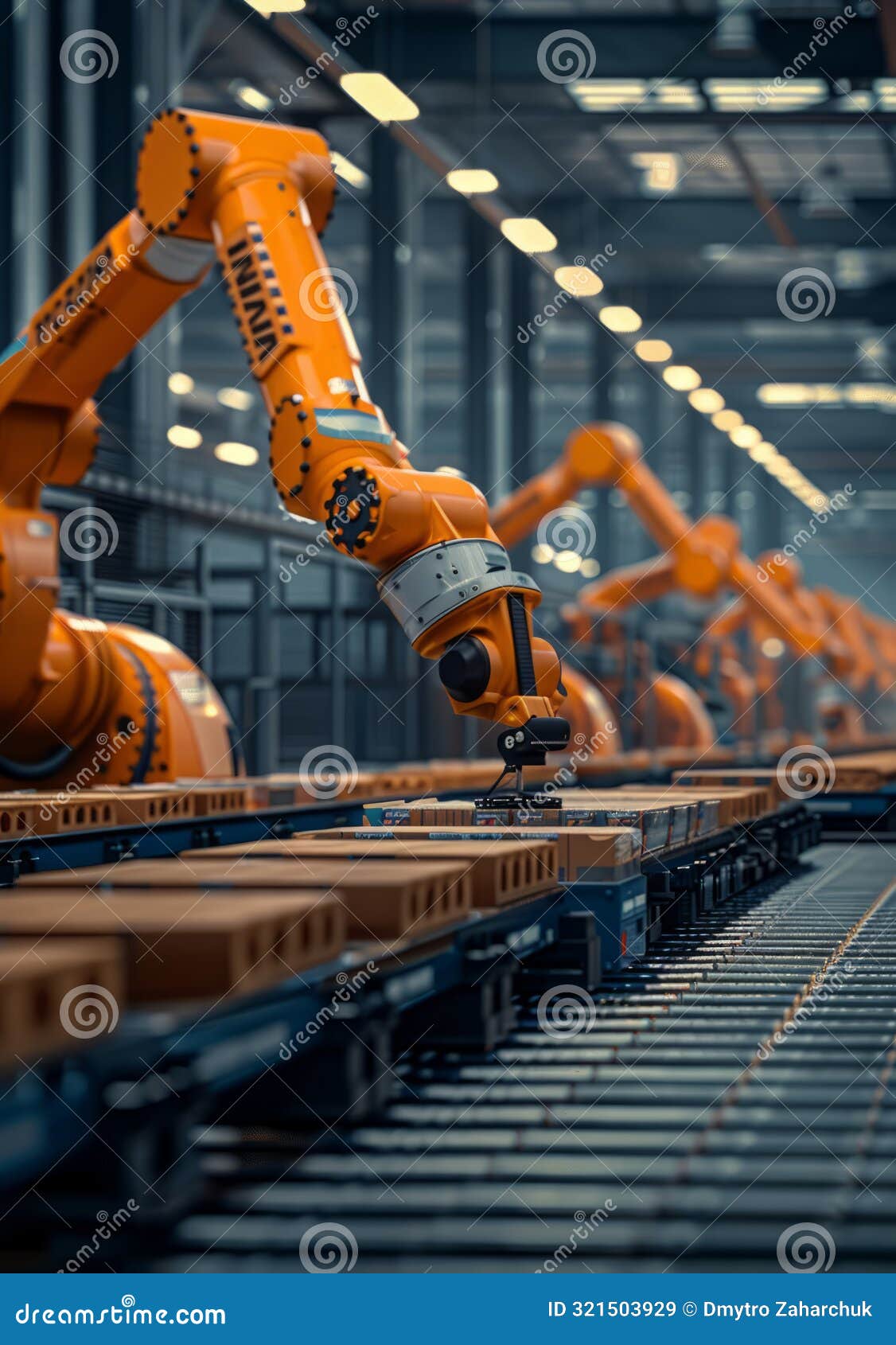 A Packaging Facility with Robotic Arms and Sorting Machines, the End ...