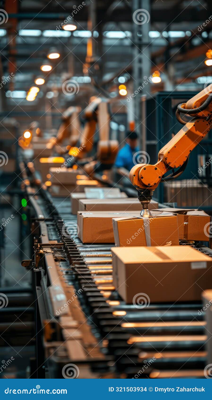 A Packaging Facility with Robotic Arms and Sorting Machines, the End ...