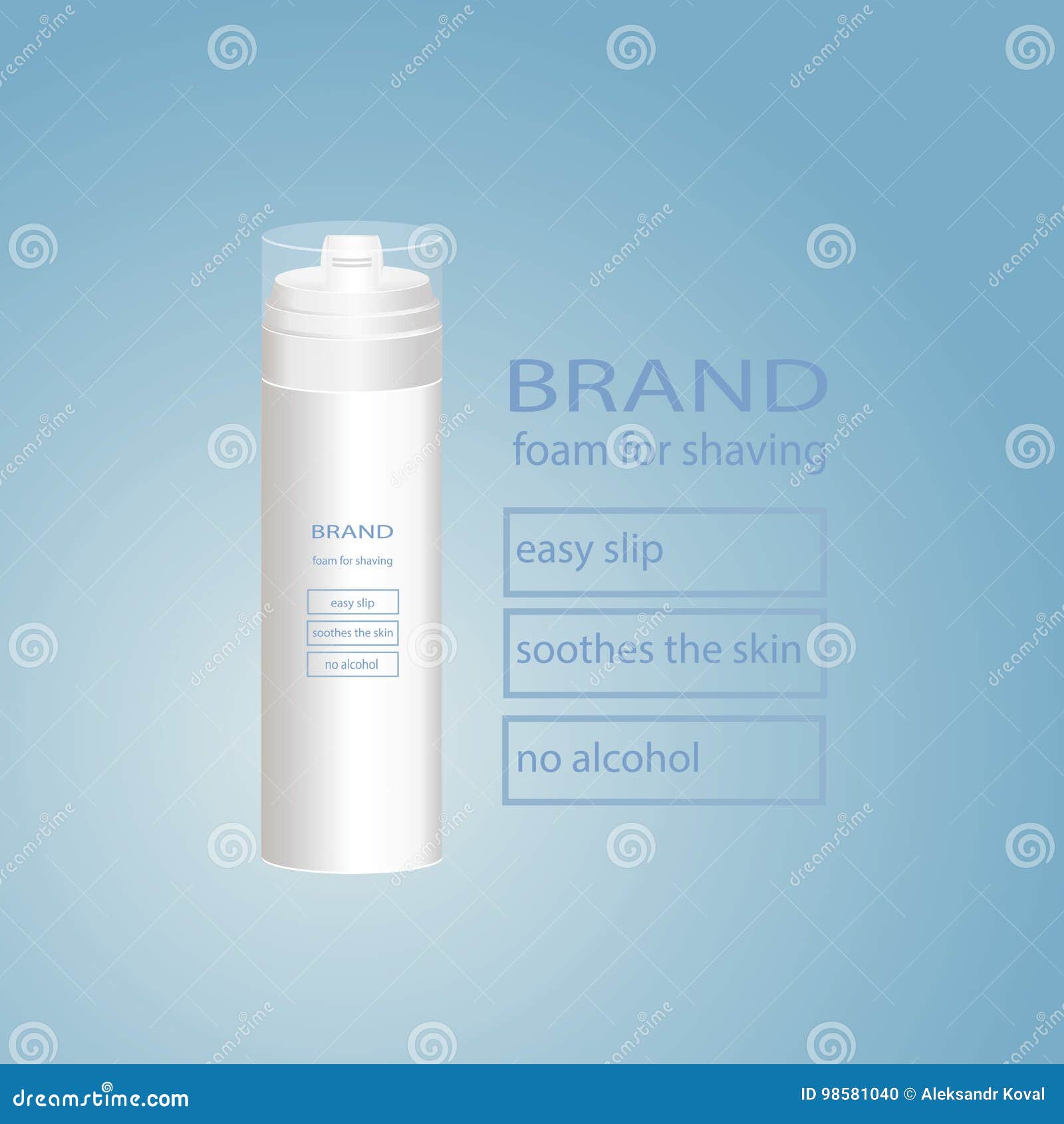 Packaging of Foam for Shaving Stock Vector - Illustration of white ...