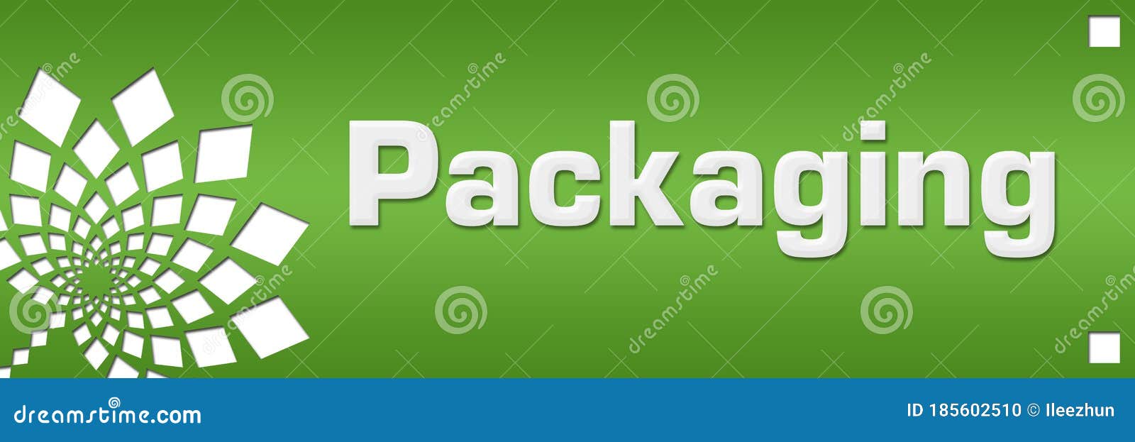 Packaging Green Floral Left Stock Illustration - Illustration of green ...