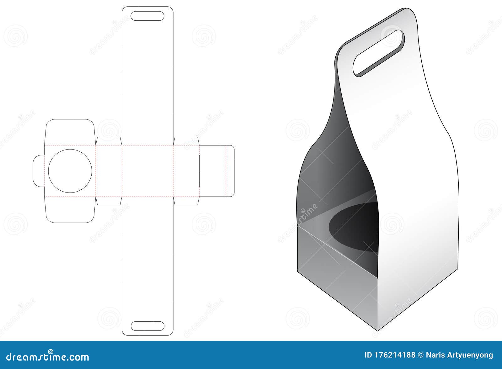 Packaging with Handle Die Cut Template Stock Vector - Illustration of ...