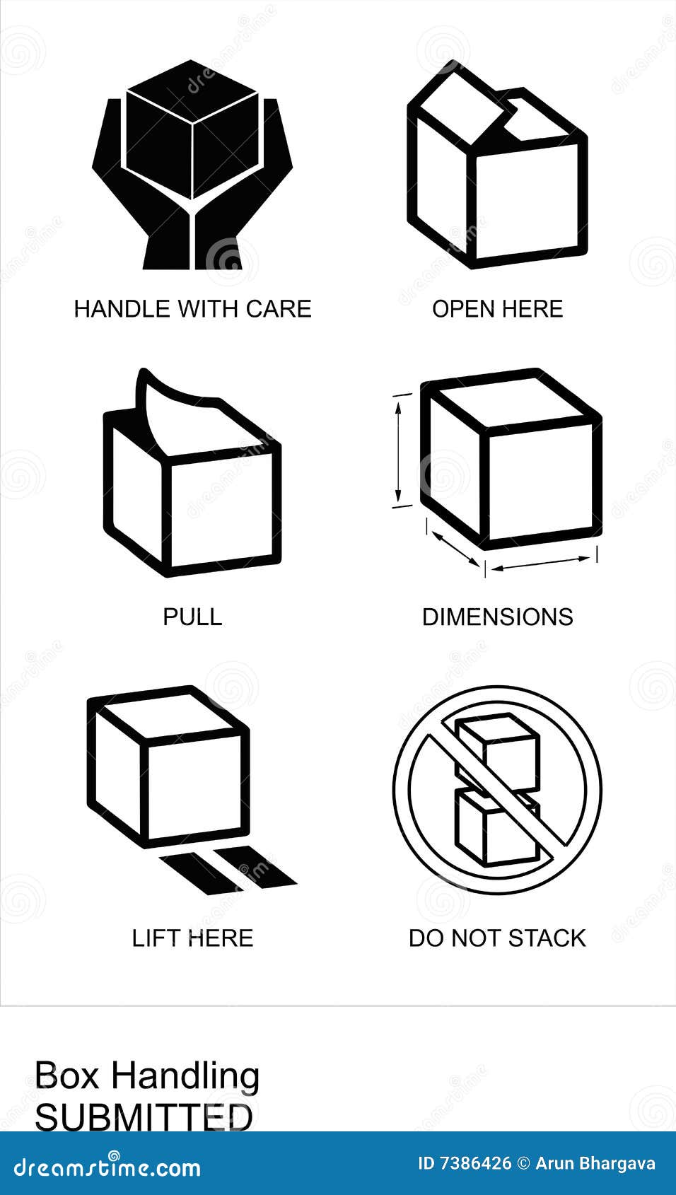 Packaging Handling symbols stock vector. Illustration of symbol - 7386426