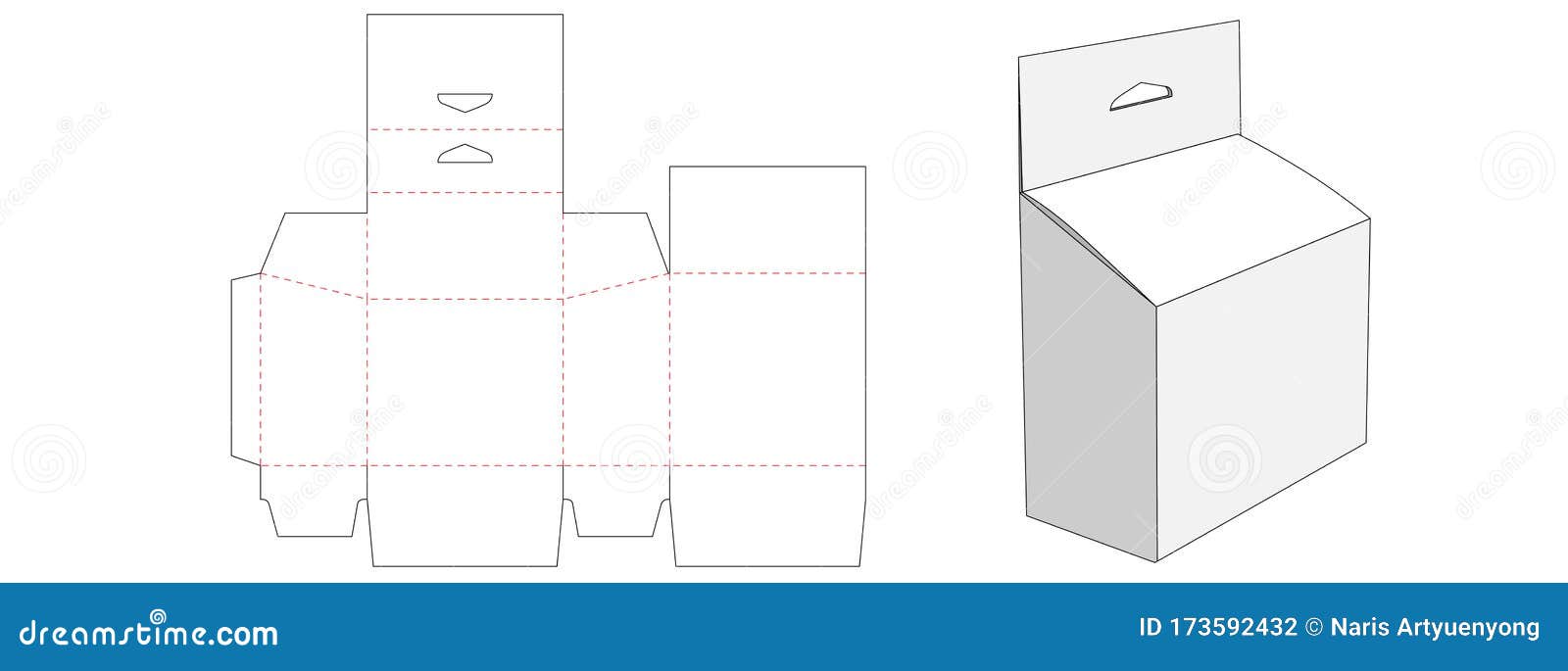 Packaging with Hang Hole Die Cut Template Stock Vector - Illustration ...