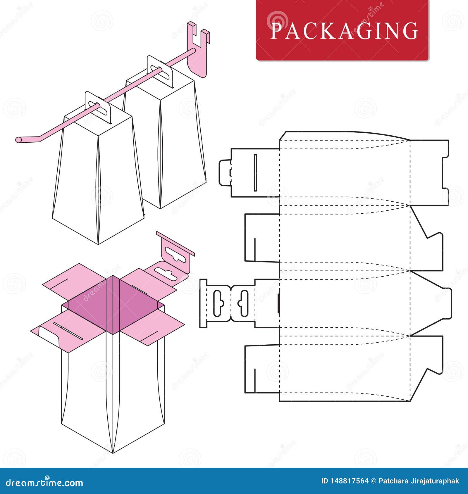 Packaging for Hang with Hook.Vector Illustration of Packaging Stock ...