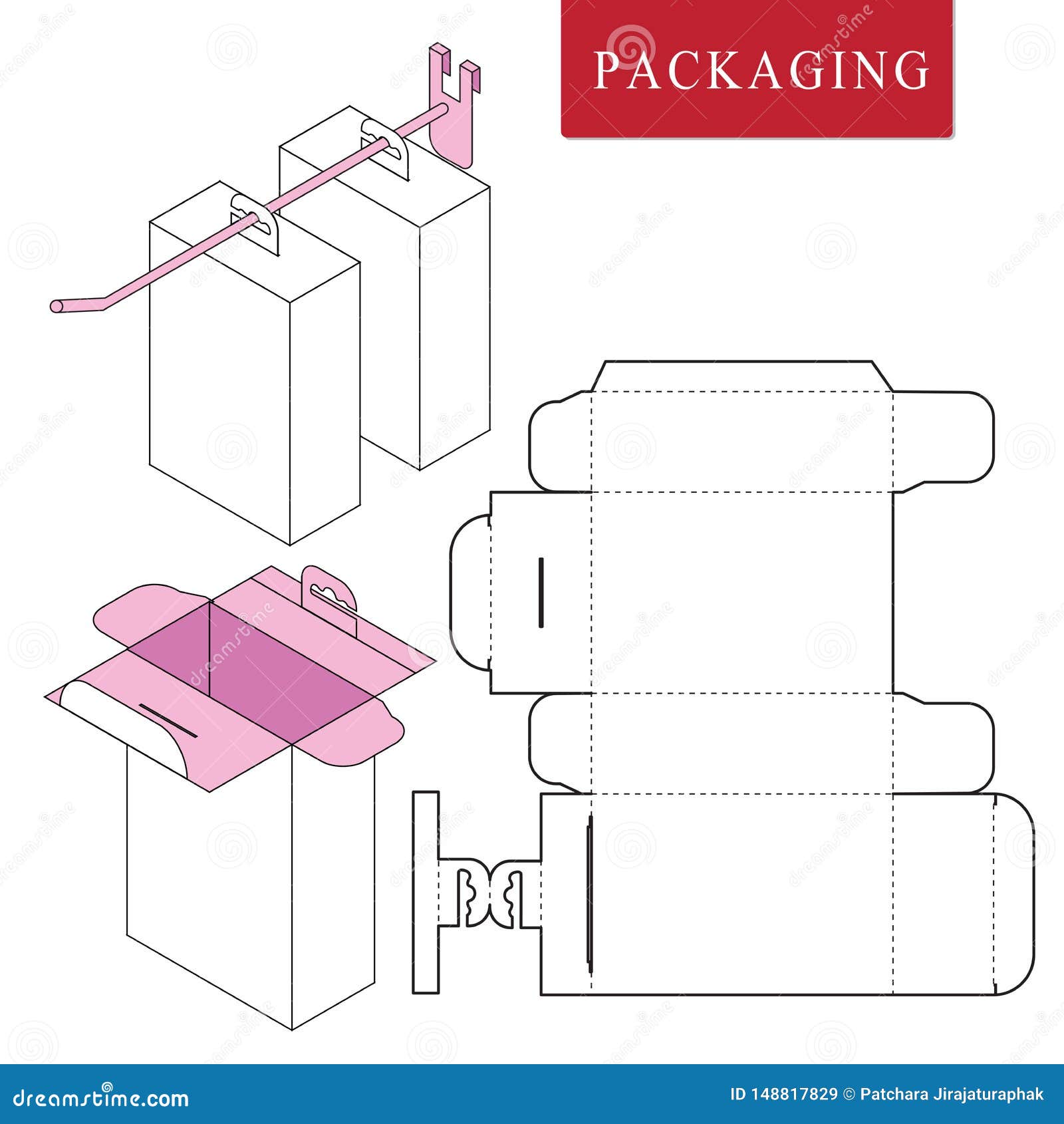Packaging for Hang with Hook.Vector Illustration of Packaging Stock ...