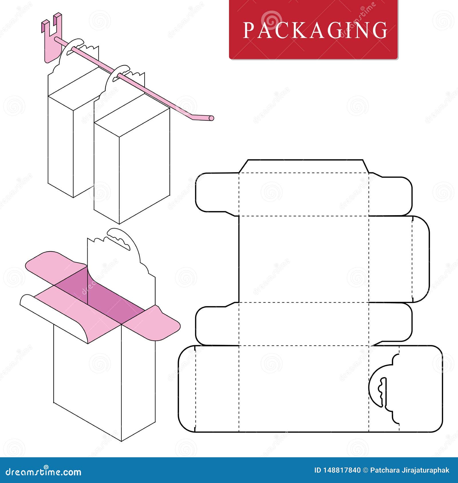 Packaging for Hang with Hook.Vector Illustration of Packaging Stock ...