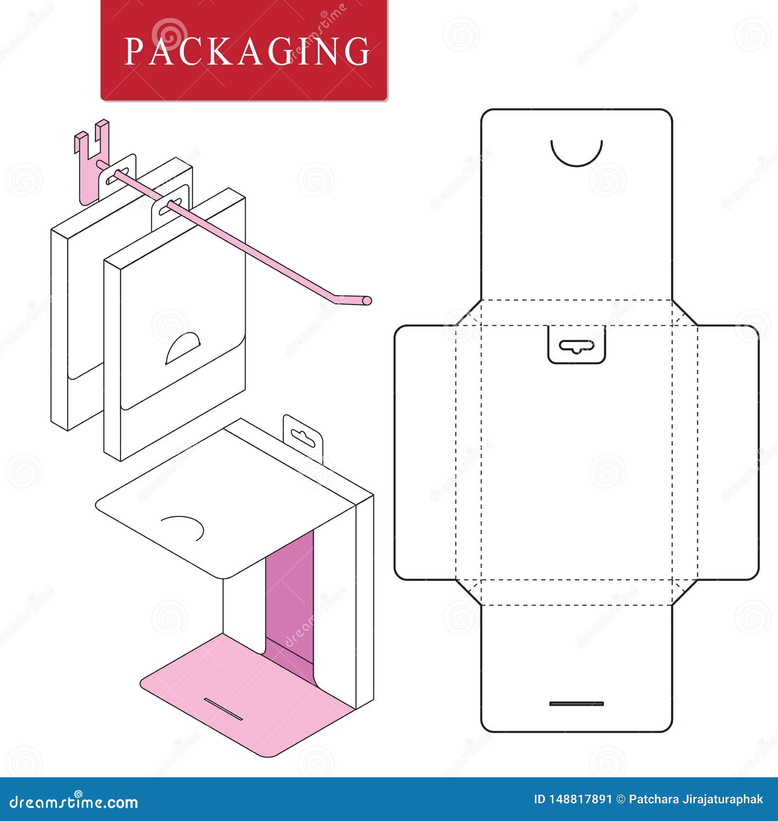 Packaging for Hang with Hook.Vector Illustration of Packaging Stock ...