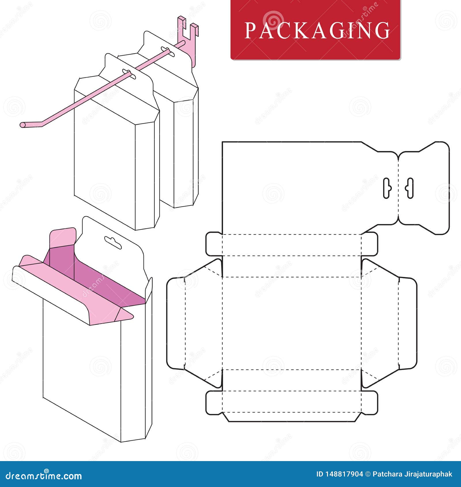 Packaging For Hang With Hook.Vector Illustration Of Packaging ...