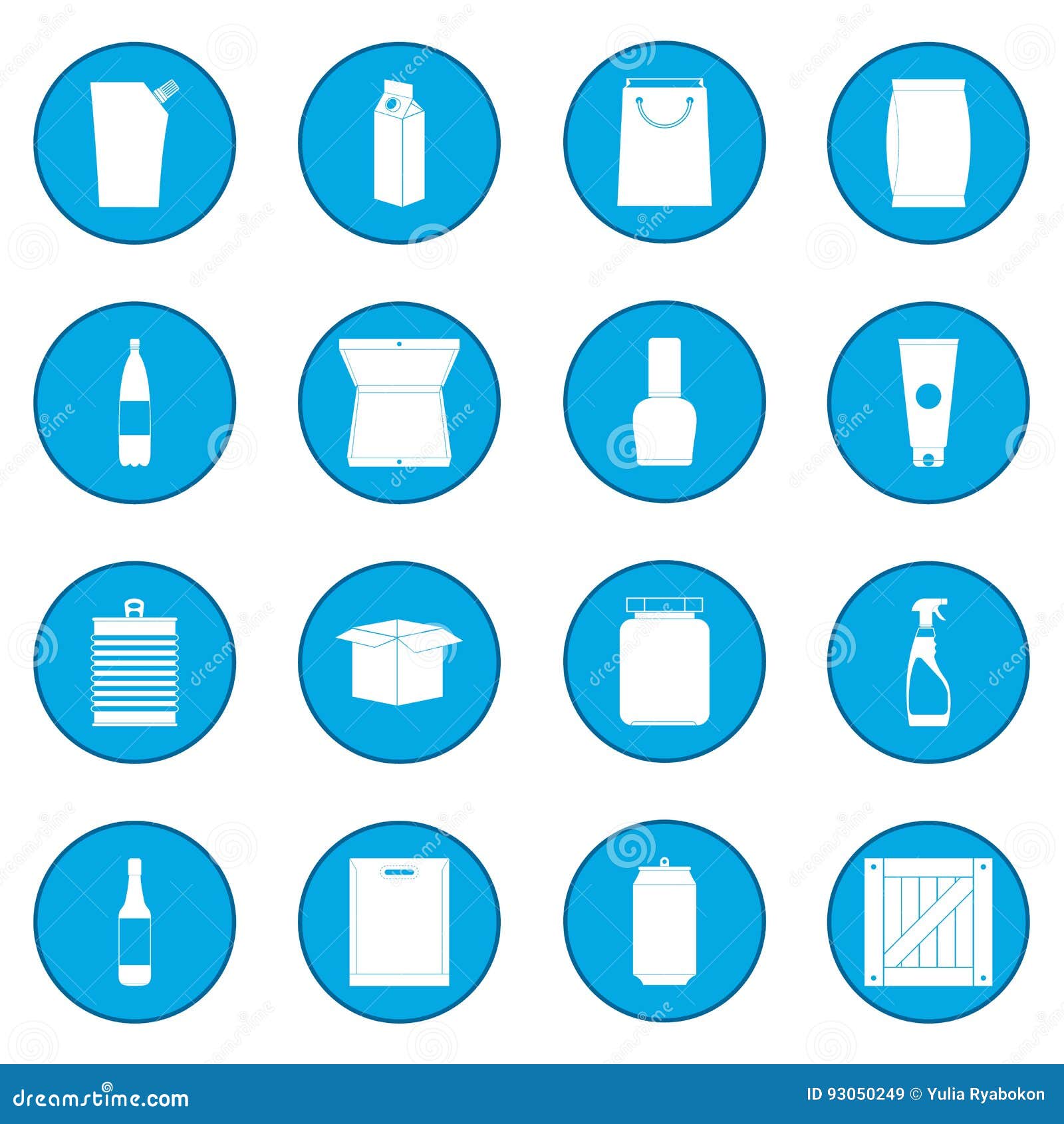 Packaging icon blue stock vector. Illustration of icon - 93050249