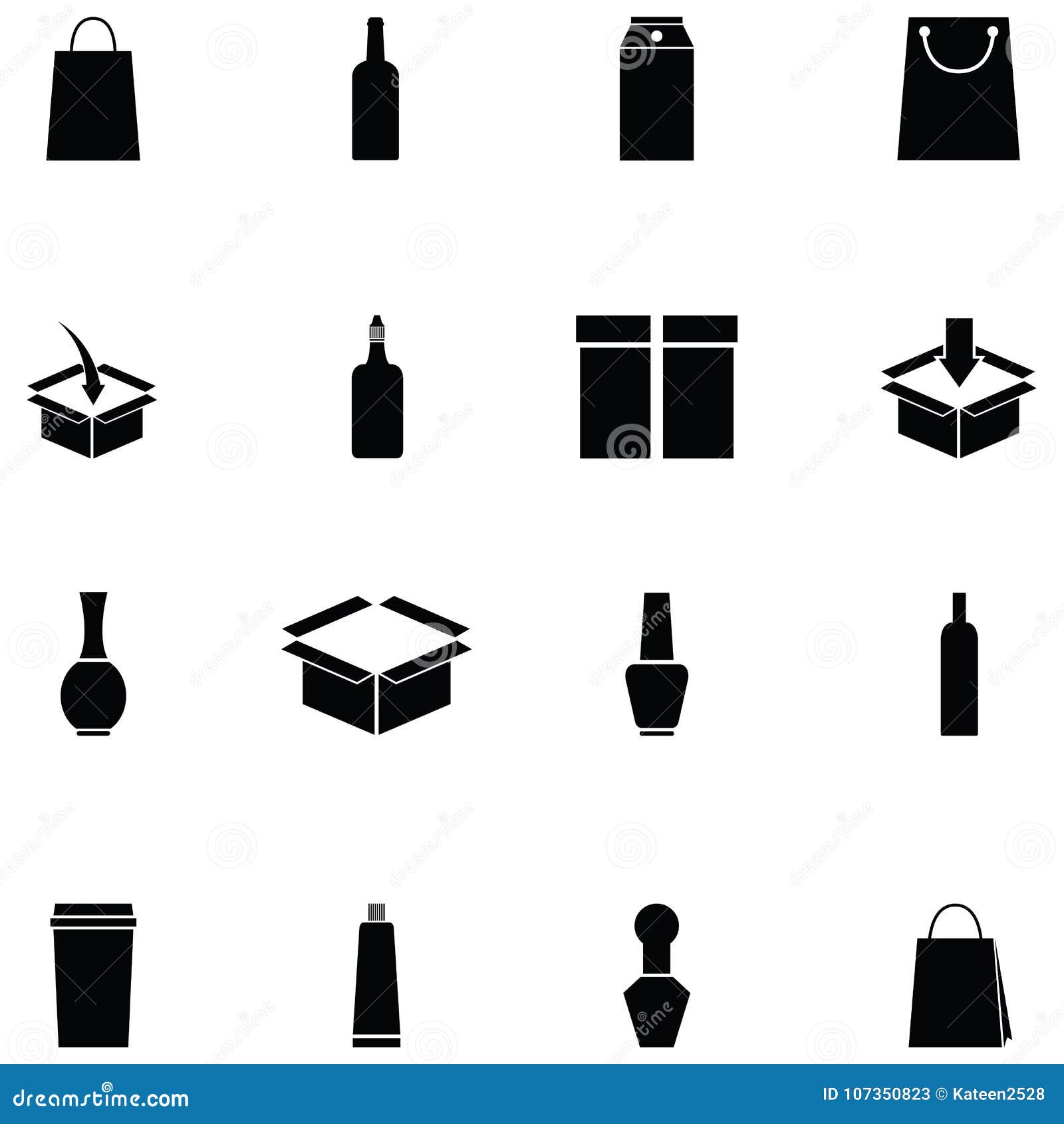 Packaging icon set stock vector. Illustration of design - 107350823