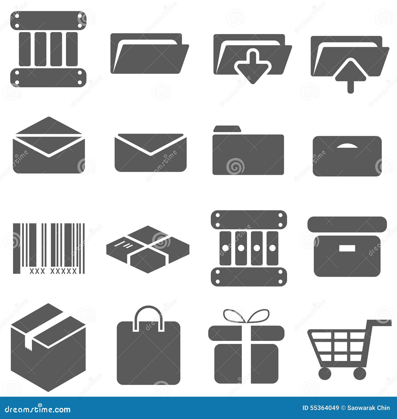 Packaging Icon Set Vector stock vector. Illustration of shopping - 55364049