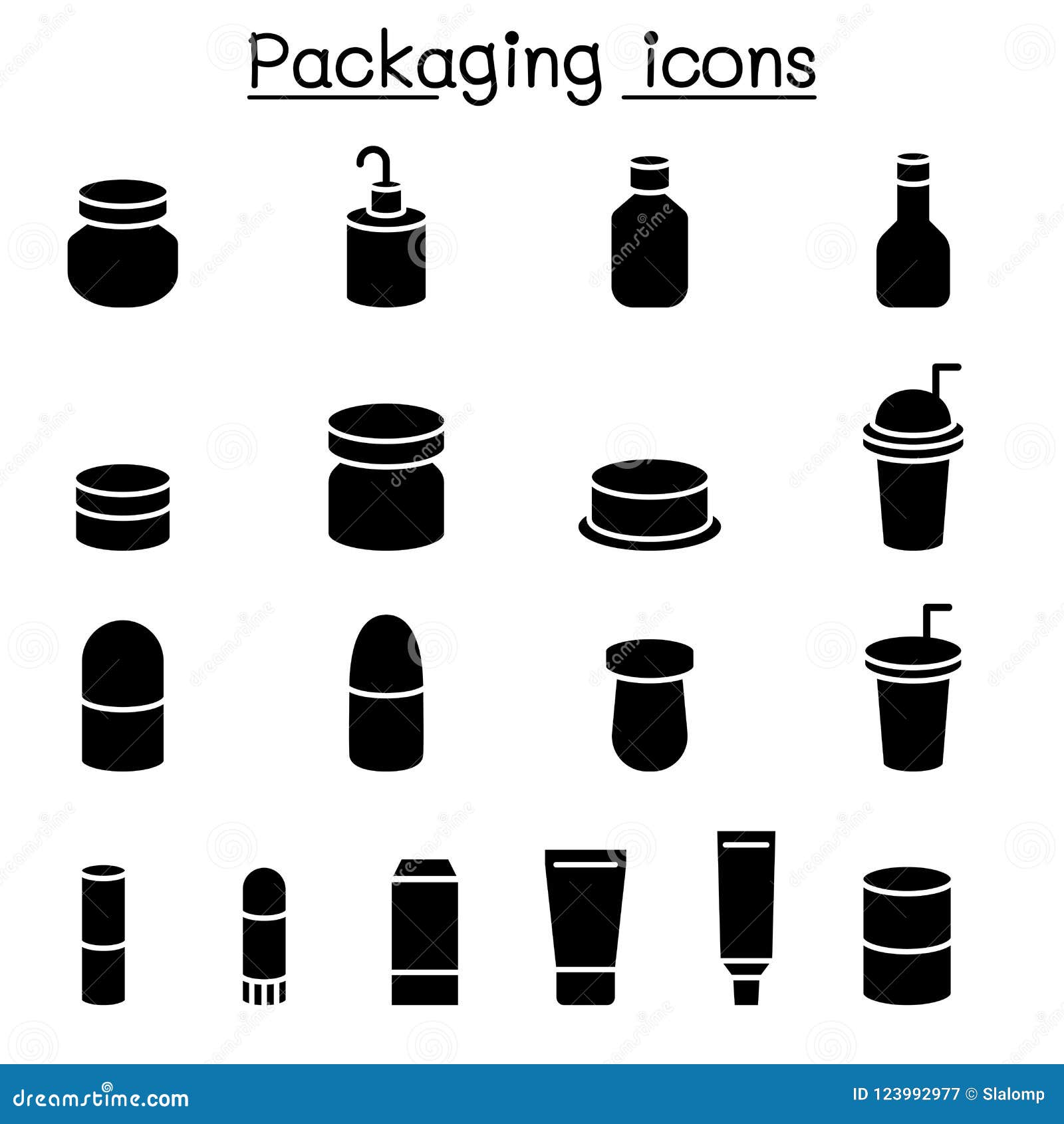Packaging Icon Symbol Set. Package Logo Sign Collection. GHS Pictograms ...