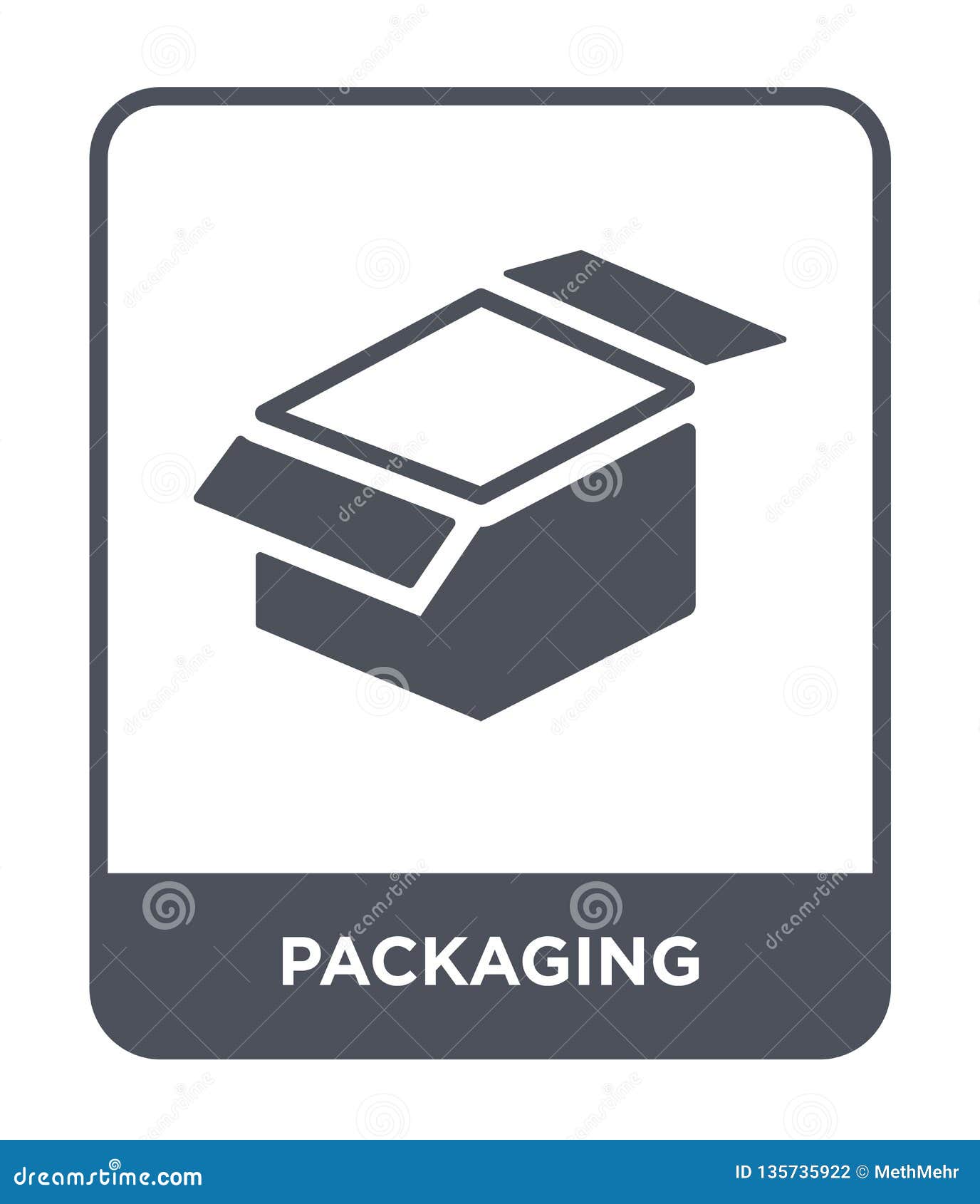 Packaging Icon in Trendy Design Style. Packaging Icon Isolated on White ...