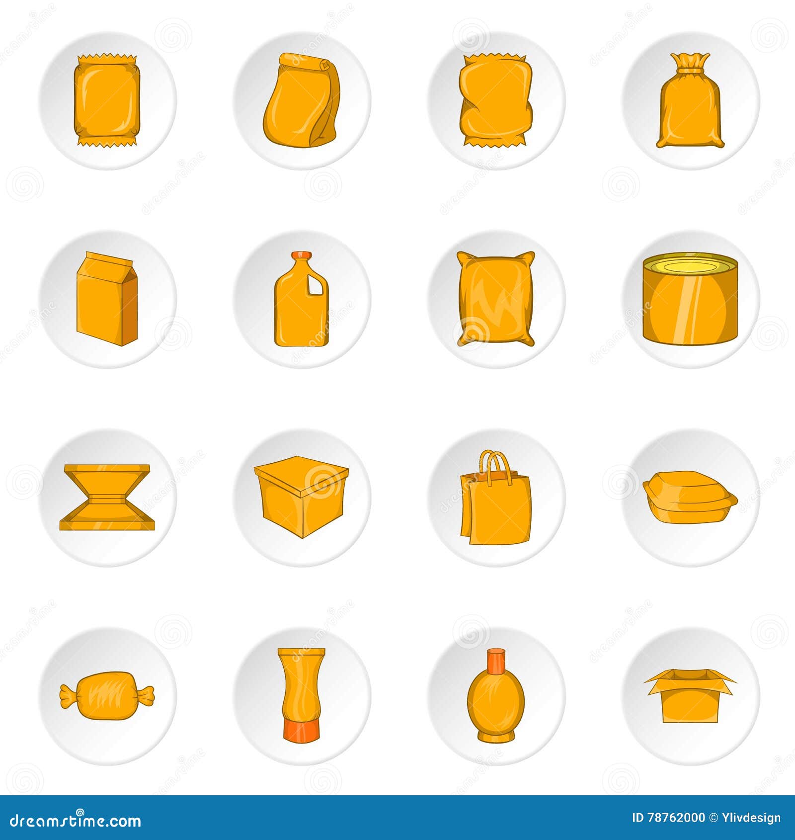 Packaging Icons, Cartoon Style Stock Vector - Illustration of pack ...